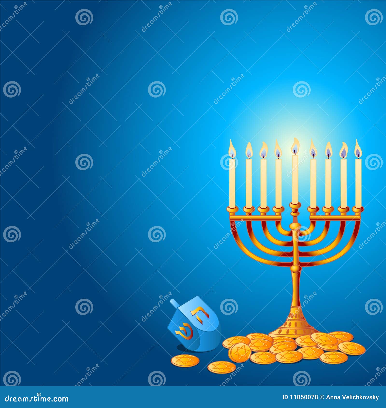 Chanukah Background With Candles Cartoon Vector | CartoonDealer.com ...