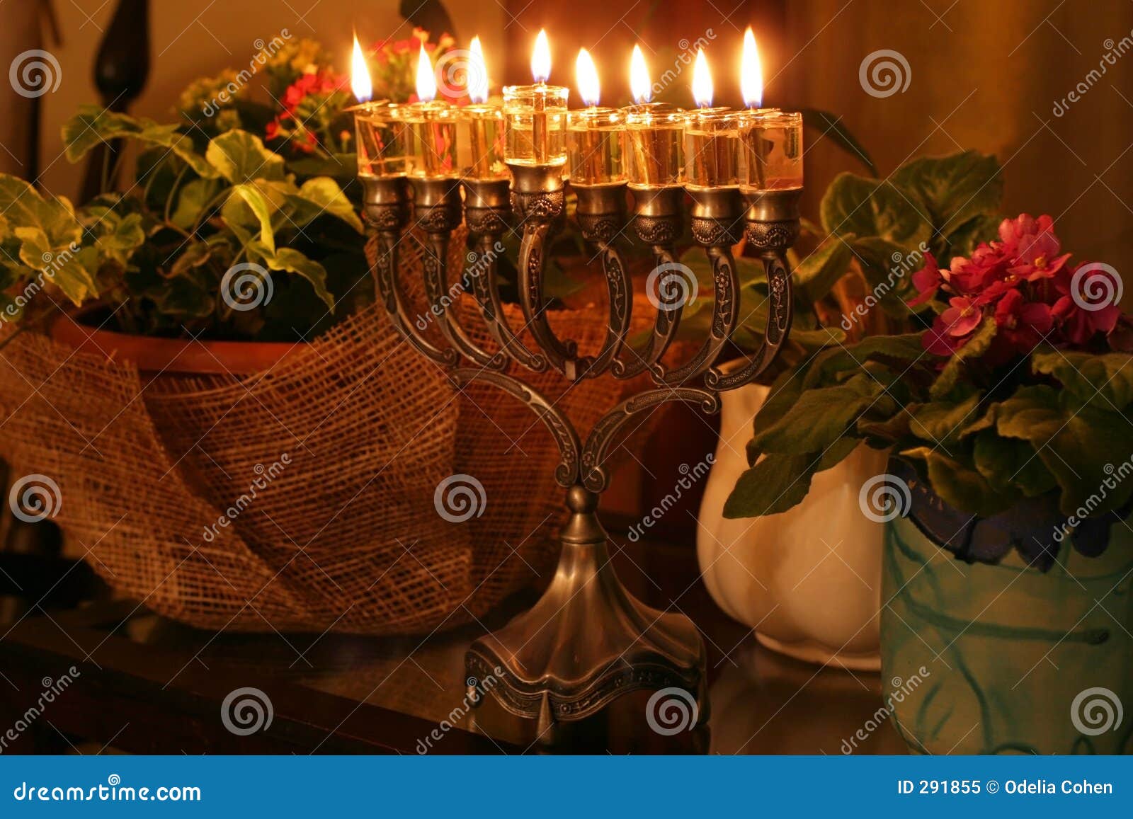 Hanukkah menorah stock image. Image of hanukka, bronze - 291855