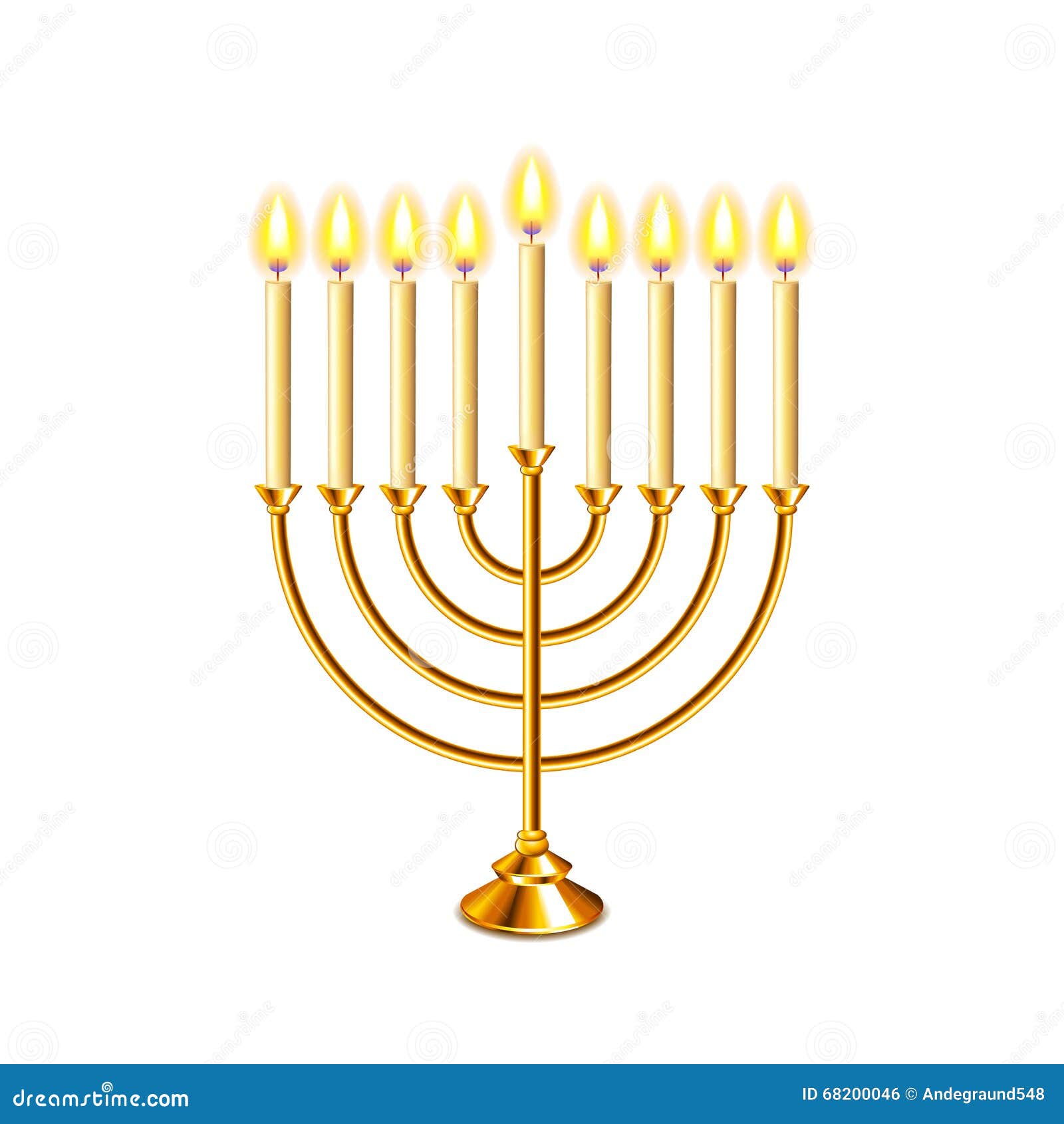 Hanukkah Menorah with Candles Vector Stock Vector - Illustration of ...