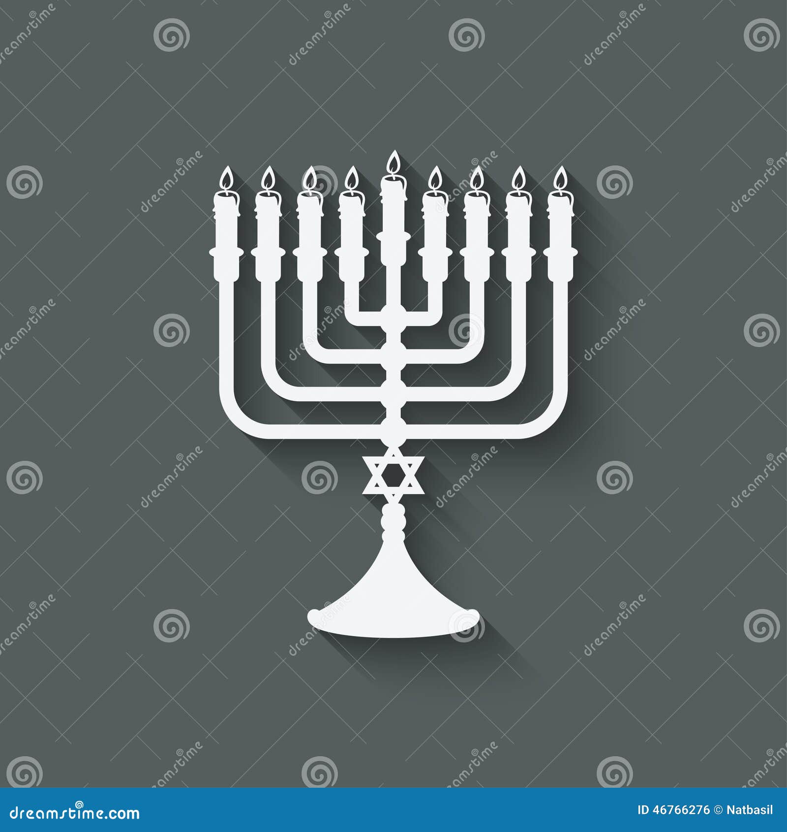 Hanukkah menorah symbol stock vector. Illustration of judaism - 46766276