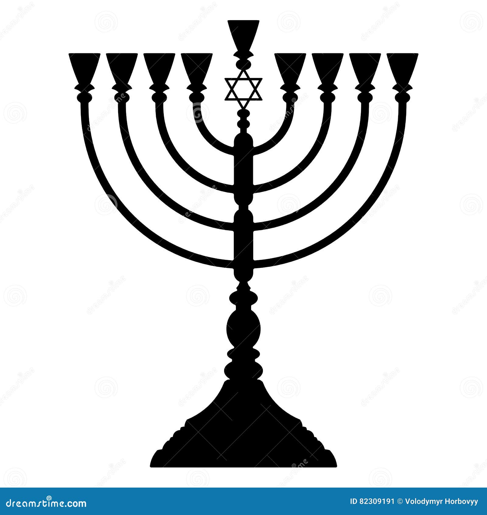 Hanukkah menorah vector stock vector. Illustration of celebrate - 82309191