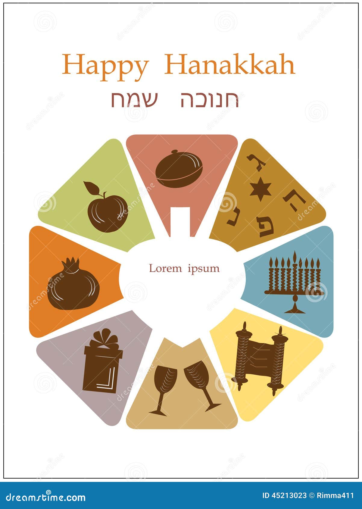 Hanukkah symbols objects stock abbildung. Illustration von auszug ...