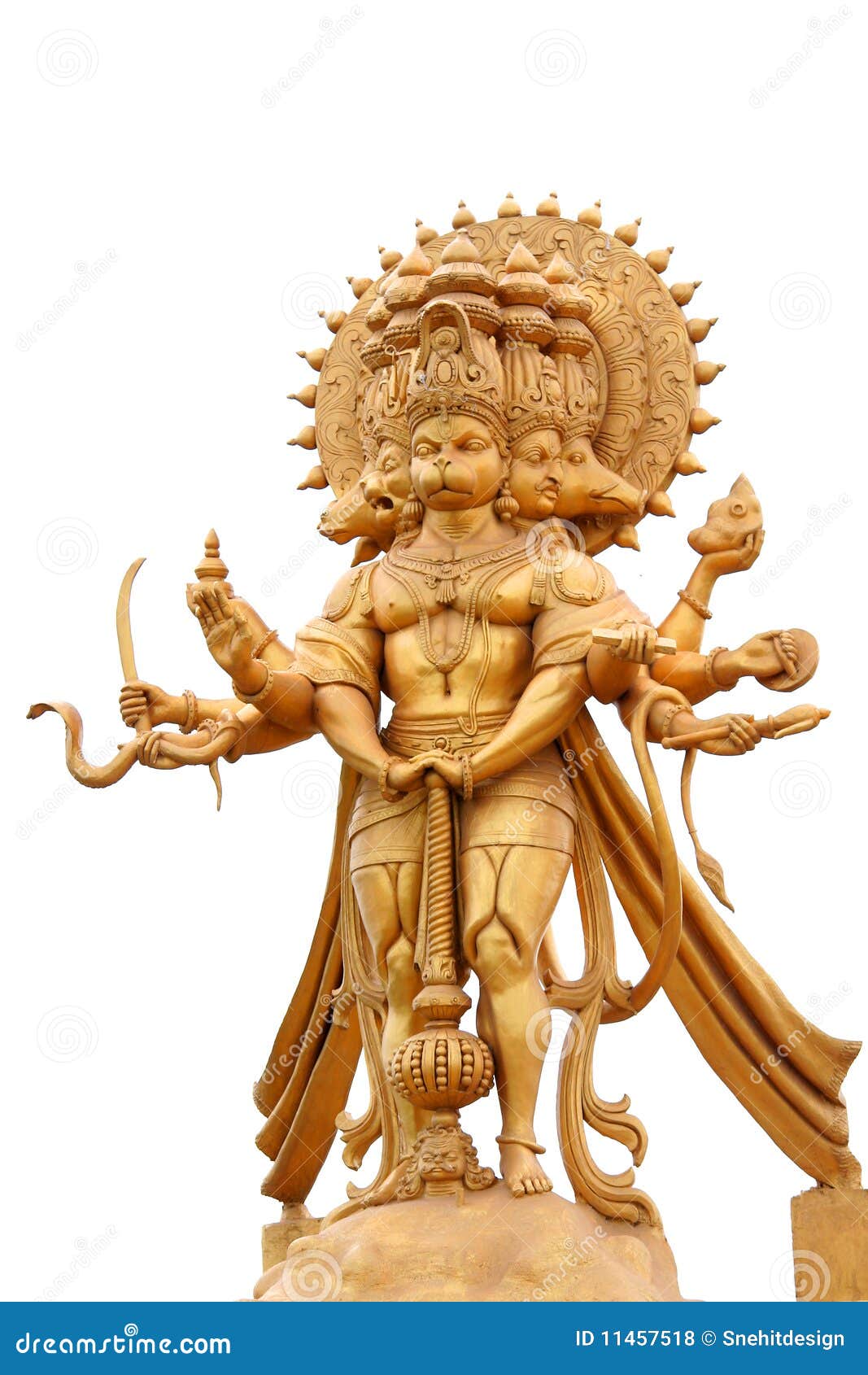 Golden Hanuman Statues. Royalty-Free Stock Photo | CartoonDealer.com ...
