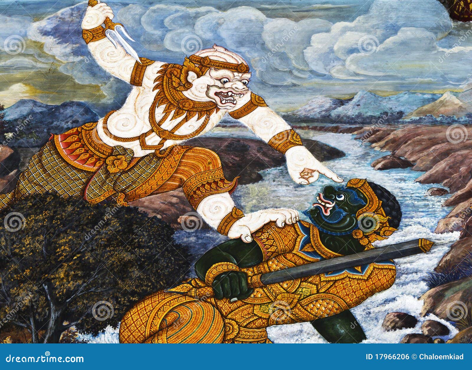 Hanuman Fight and a Demon , Stock Photo - Image of astral, krishna ...