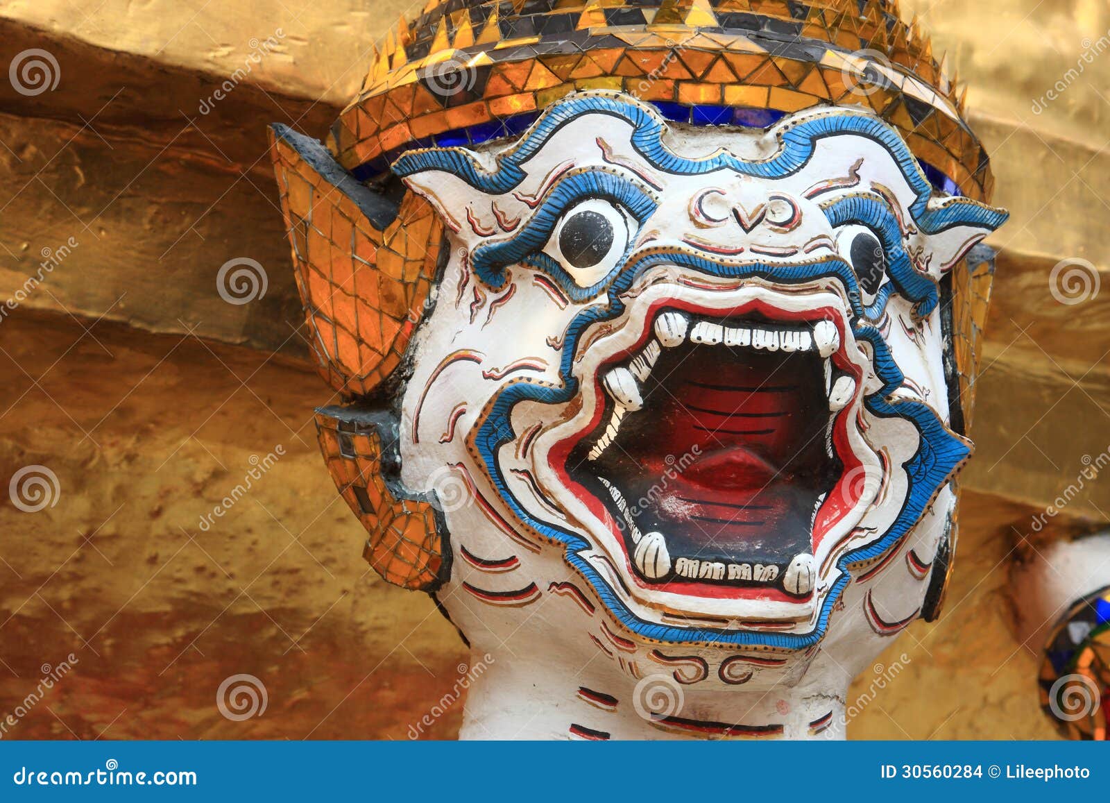 Hanuman head stock photo. Image of face, gild, east, culture - 30560284