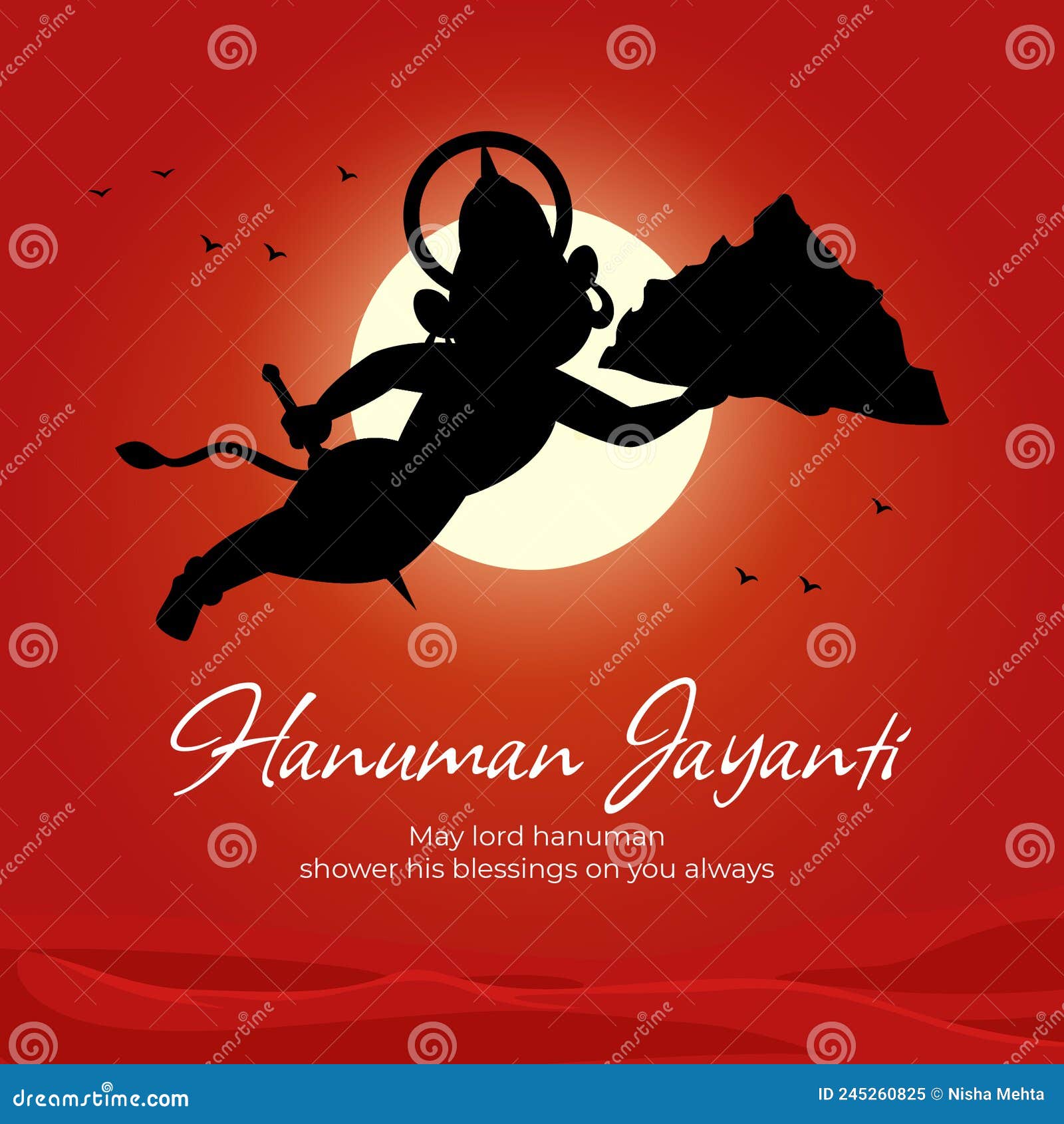 Hanuman Jayanti Poster Wallpaper Design, Hindu God Silhouette ...