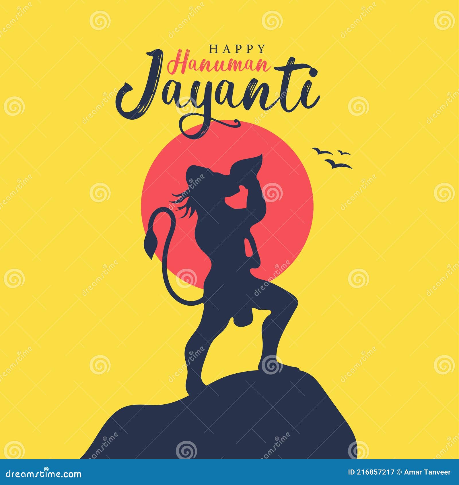 Hanuman Jayanti Poster Wallpaper Design Hindu God Silhouette