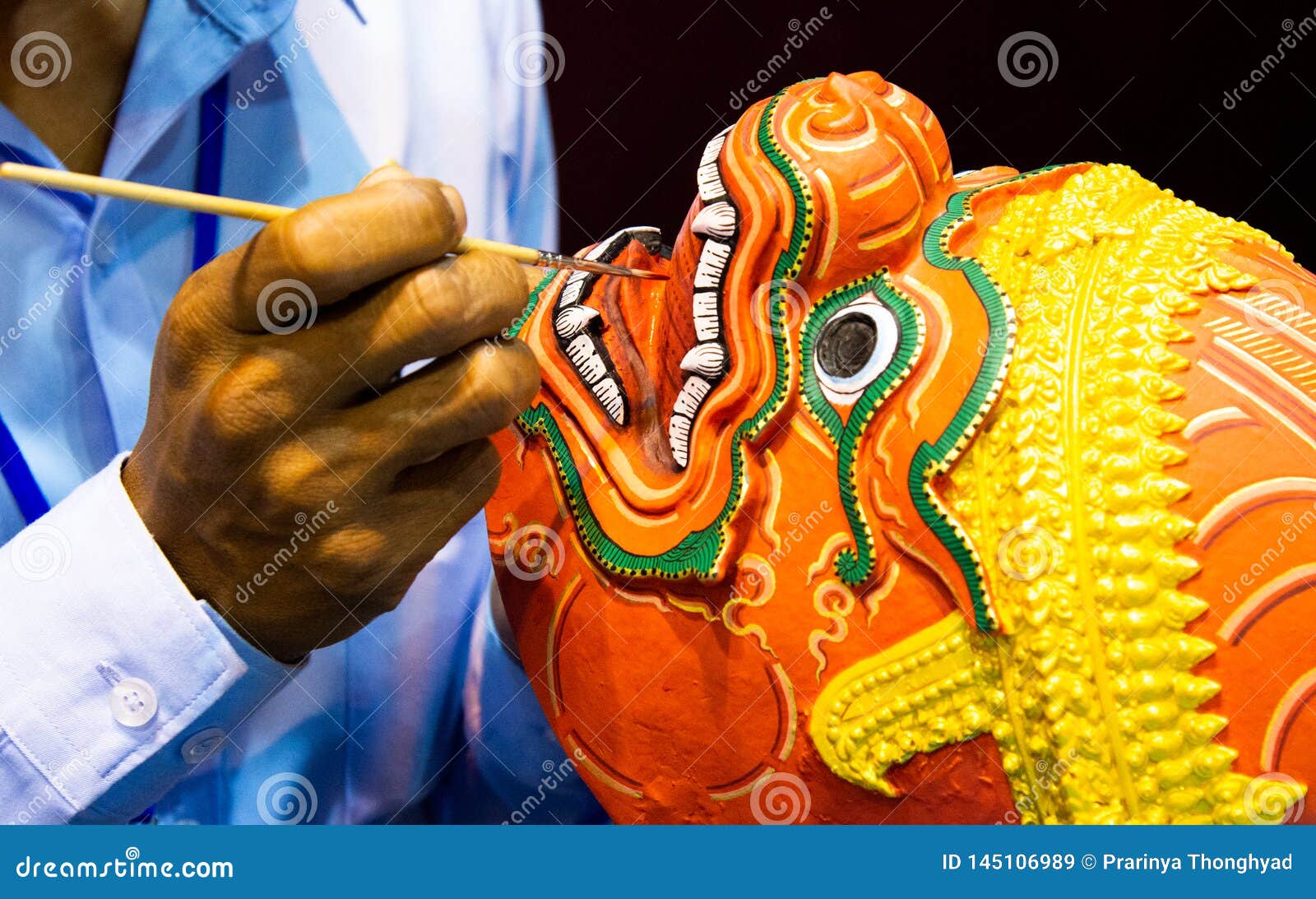 Hanuman Khon Mask, Hand Crafted Masks, Thai Khon Mask Stock Image ...