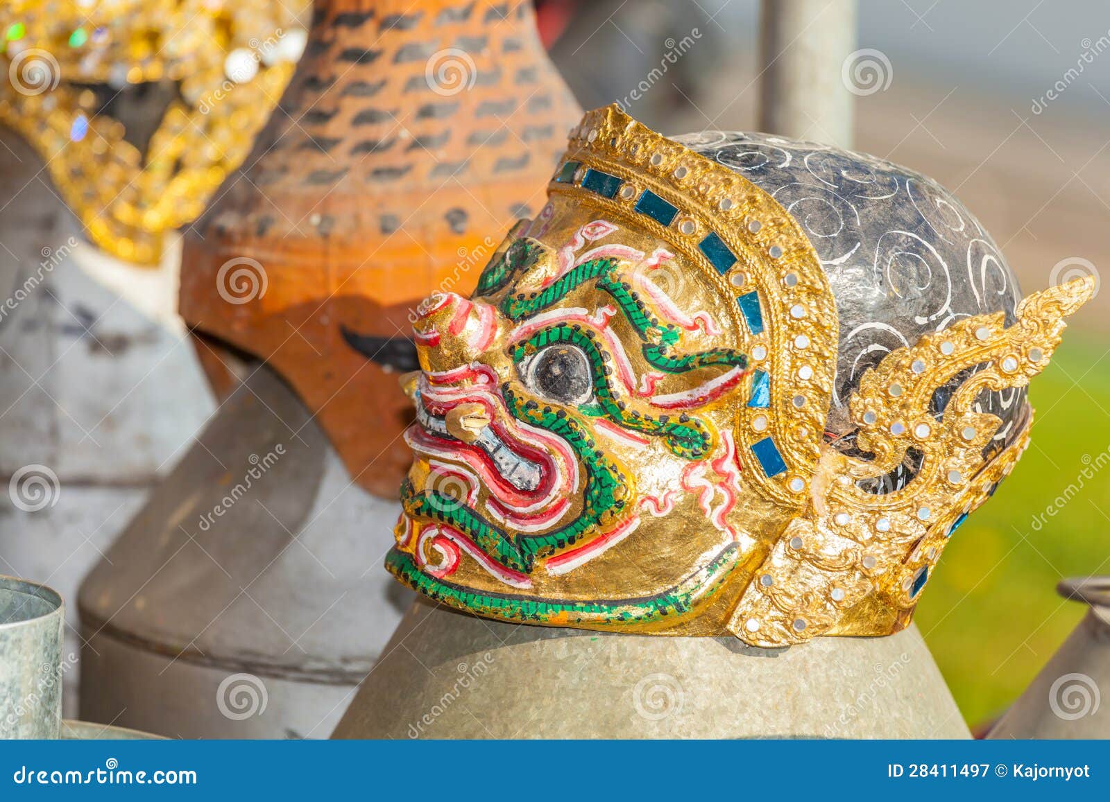 Hanuman Mask In Thai Classical Style Of Ramayana Story Stock Photo ...