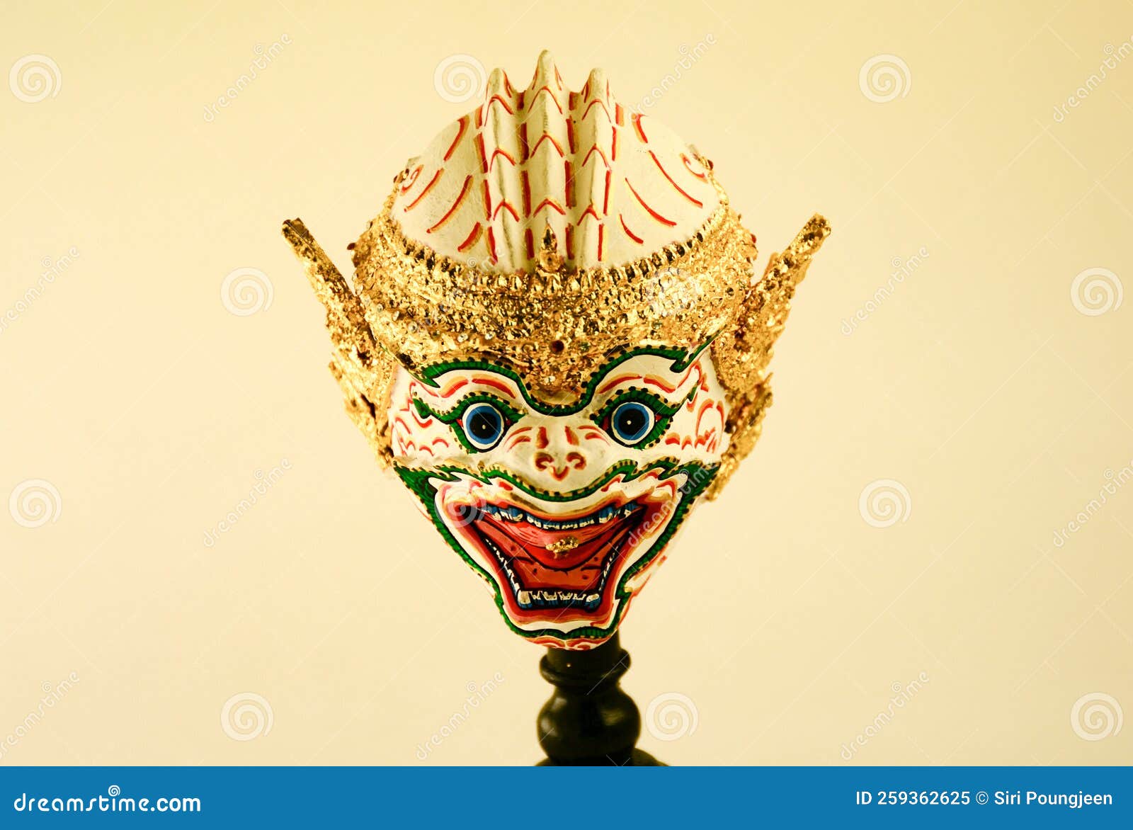 Hanuman Mask stock image. Image of carving, yellow, person - 259362625