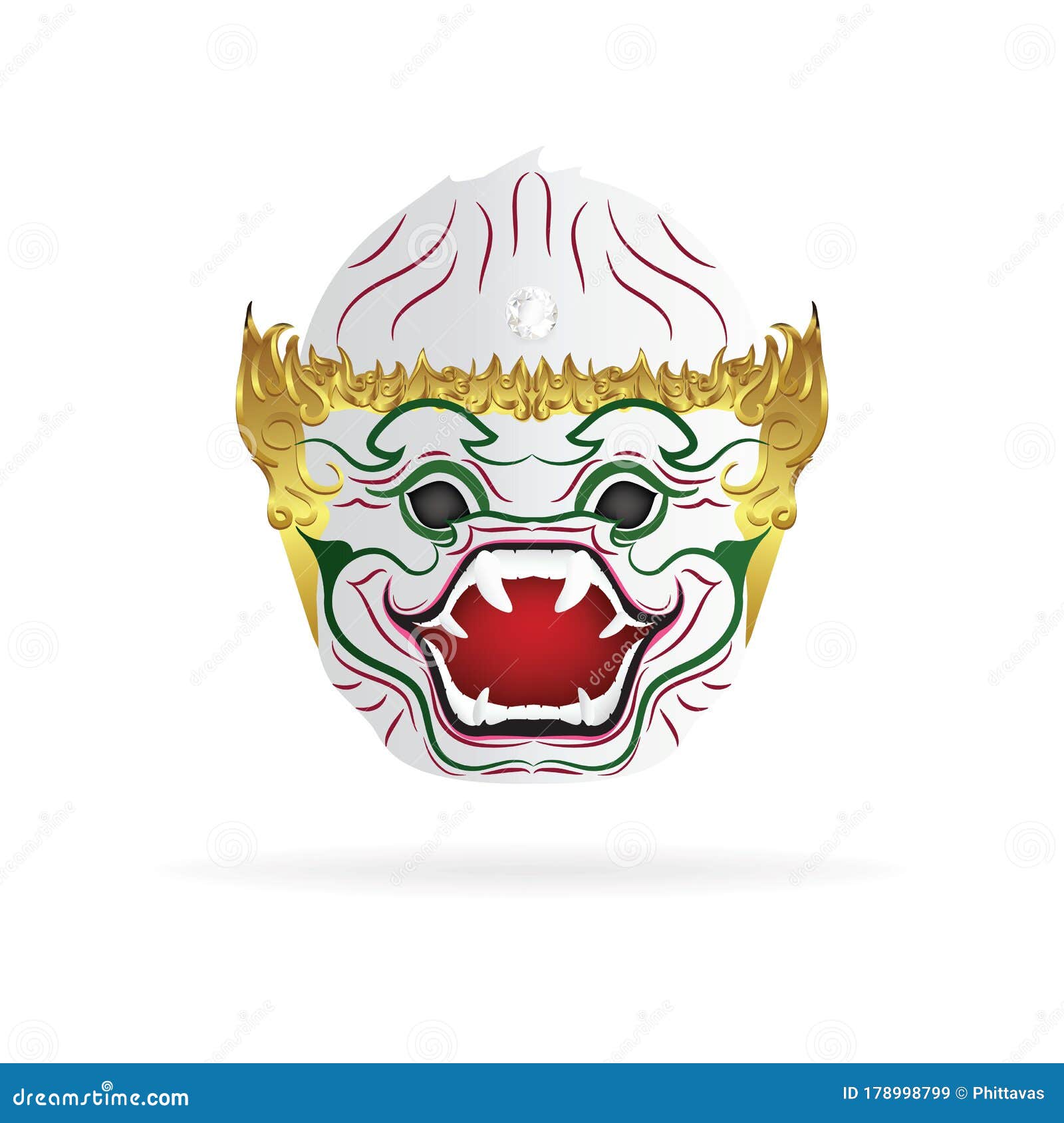 Hanuman Mask in Ramayana Story Stock Illustration - Illustration of ...