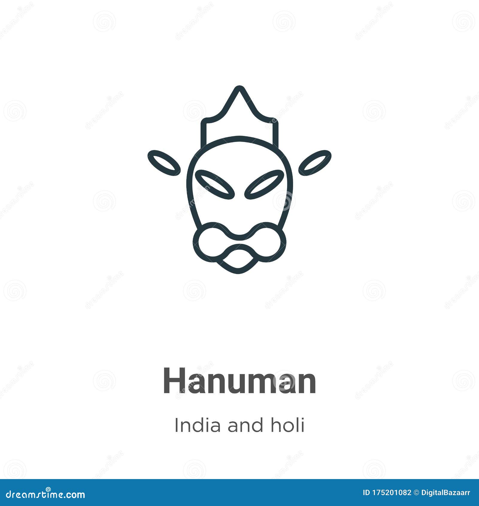 Hanuman Icon. Thin Linear Hanuman Outline Icon Isolated On White ...