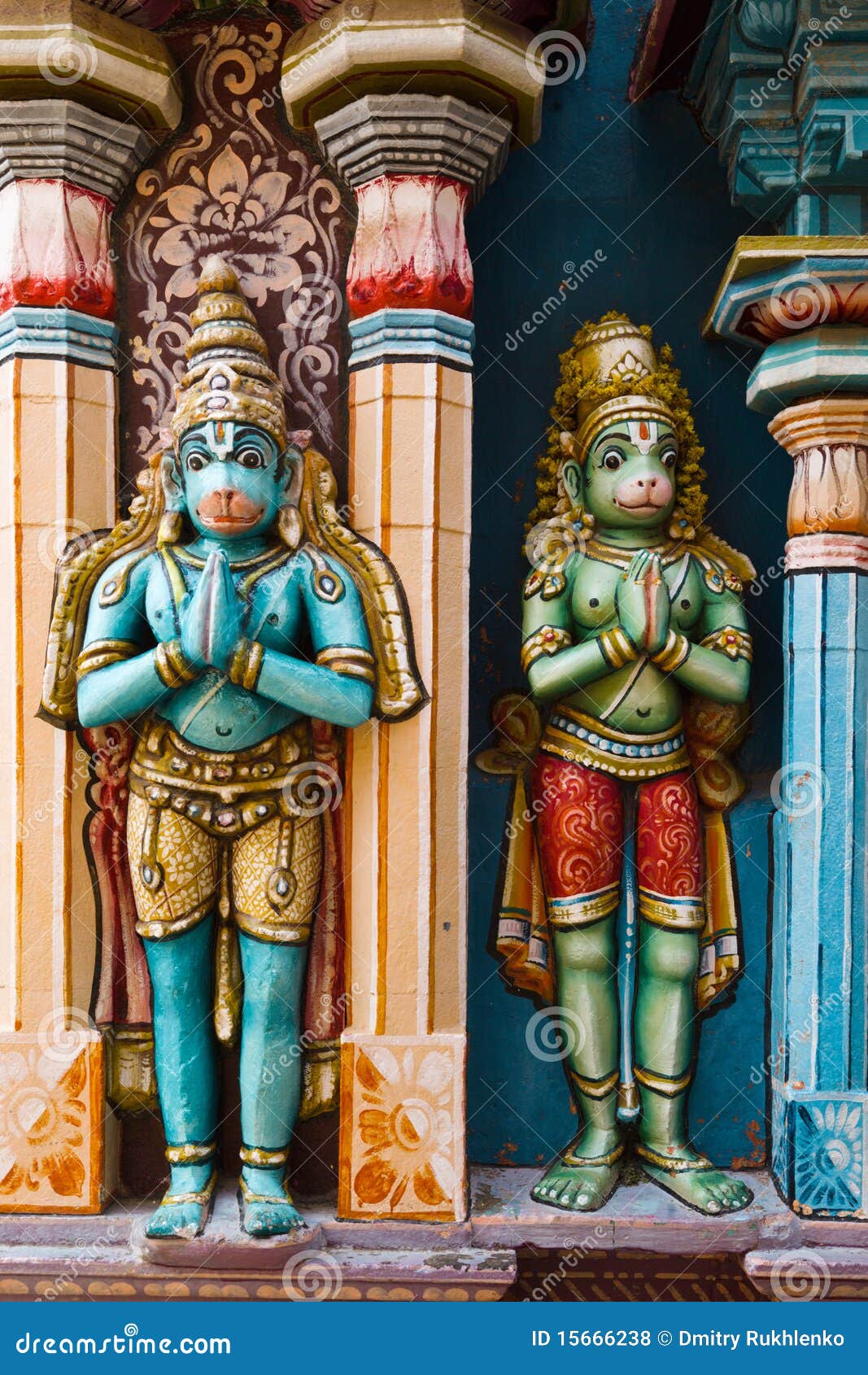 Hanuman Statues In Hindu Temple. Royalty-Free Stock Photography ...