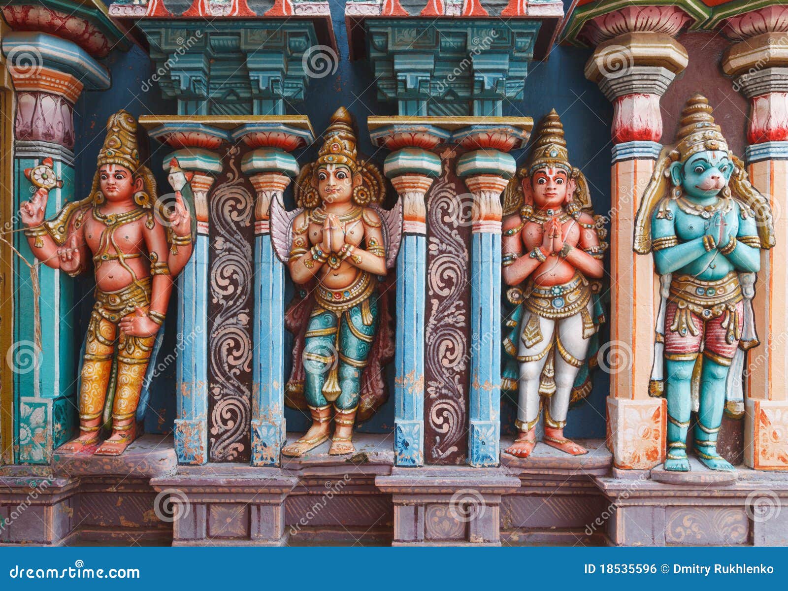 Hanuman Statues In Hindu Temple. Royalty-Free Stock Photography ...