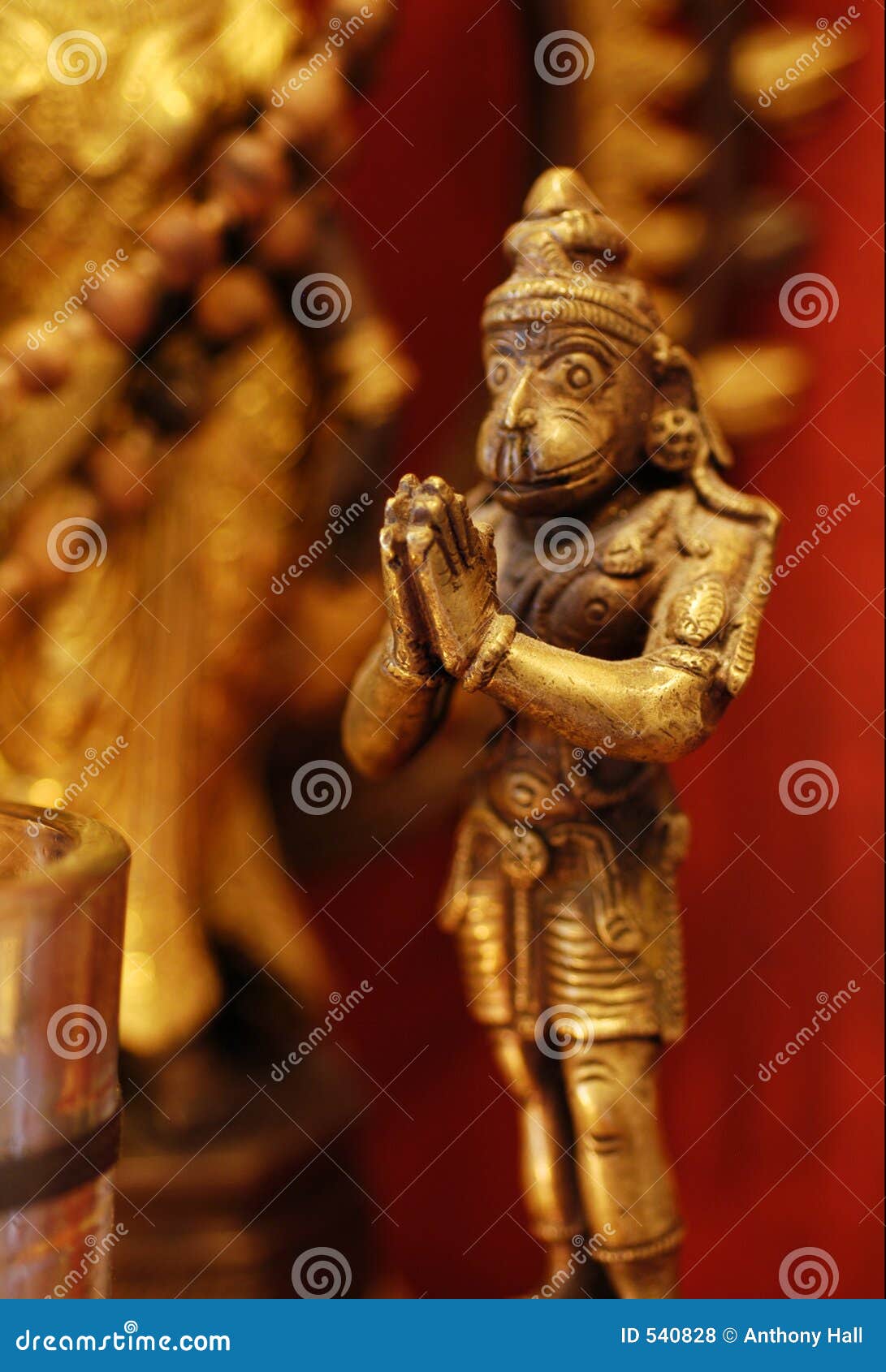 Hanuman statuette stock photo. Image of golden, shrine - 540828