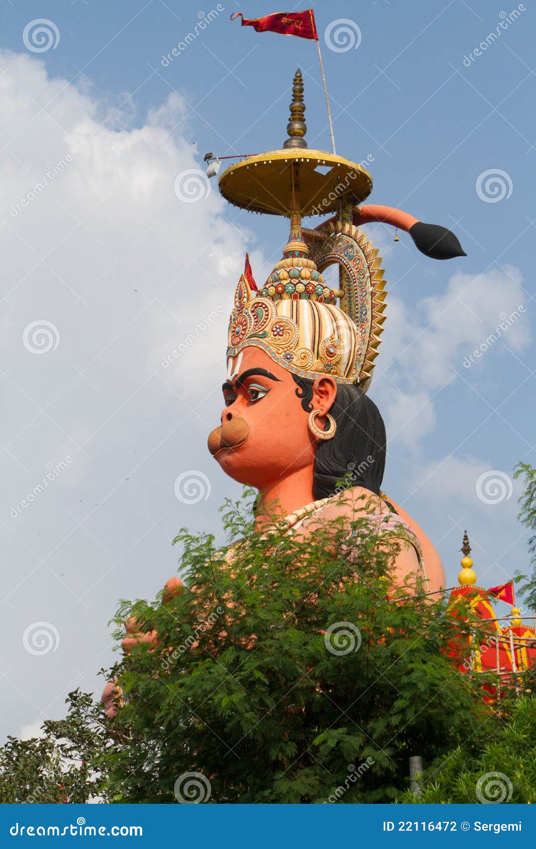 A Hanuman Temple Hindu Temple And Sitting A Monkey Royalty-Free Stock ...