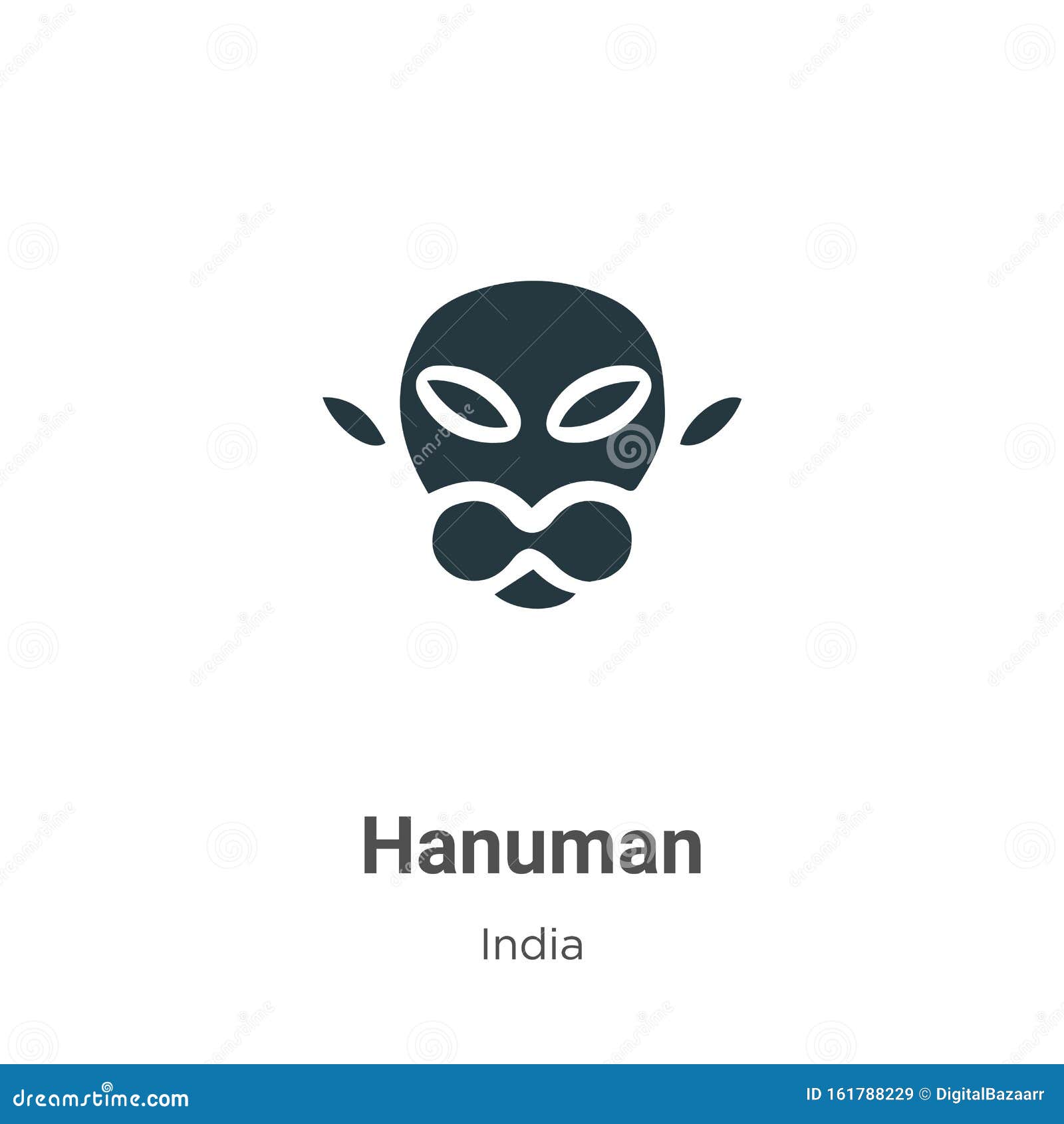 Hanuman Vector Icon on White Background. Flat Vector Hanuman Icon ...