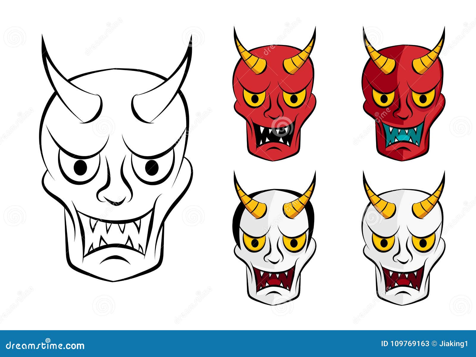 Hanya Mask ; Evil Ghost Face in Flat, Vector Stock Vector ...