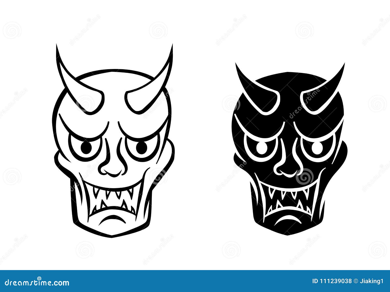 Hanya Mask ; Evil Ghost Face in Logo and Icon Stock Vector ...