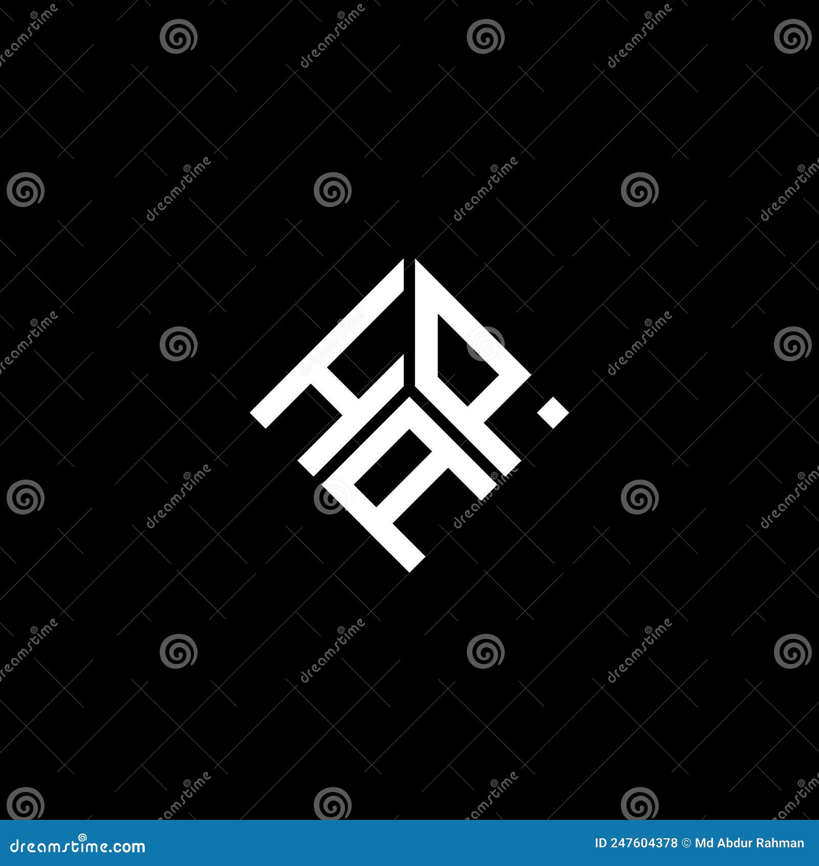 HAP Letter Logo Design On Black Background. HAP Creative Initials ...