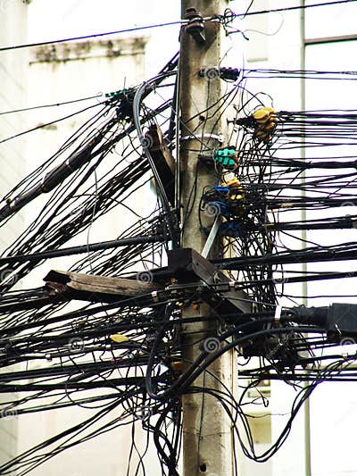 Haphazard telephone wires stock photo. Image of pole, wires - 2003528