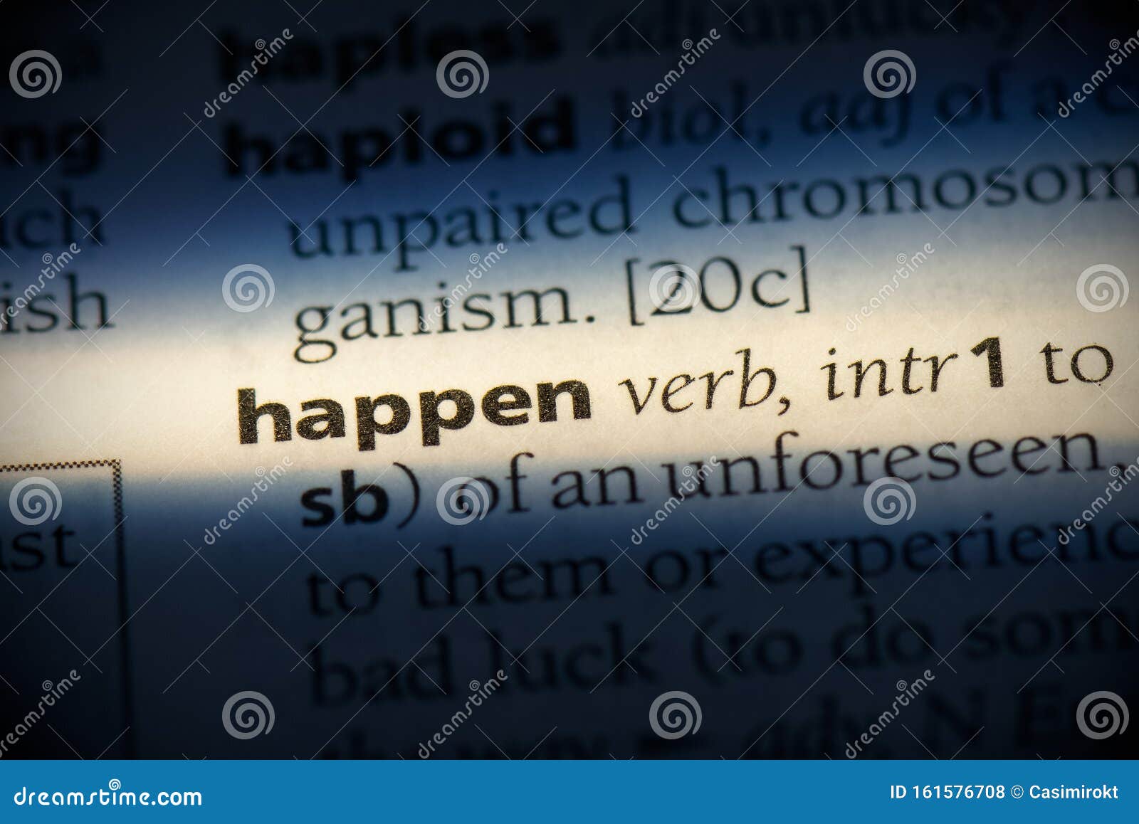 Happen stock photo. Image of word, idea, close, highlight - 161576708