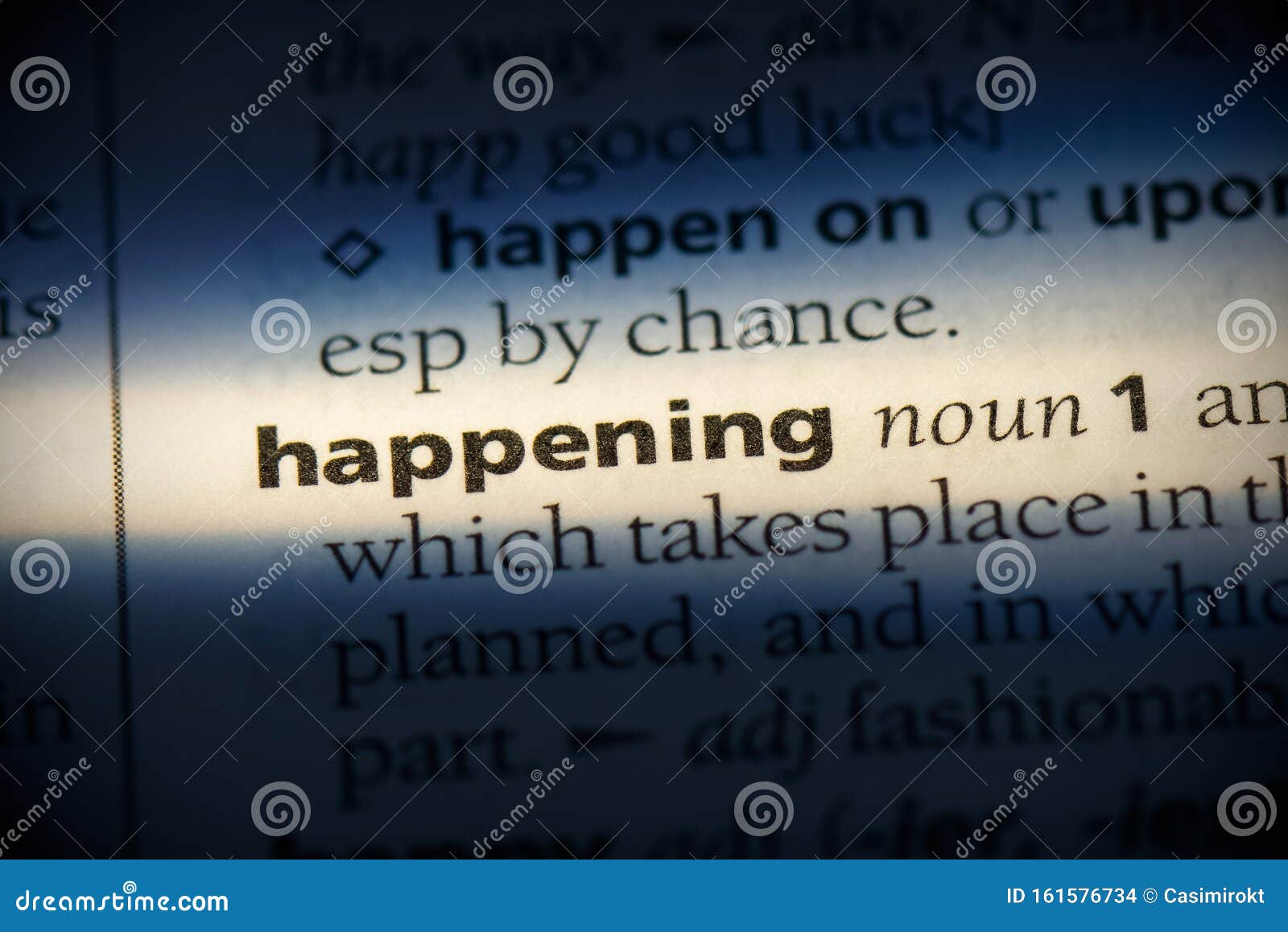 Happening stock photo. Image of english, book, paper - 161576734