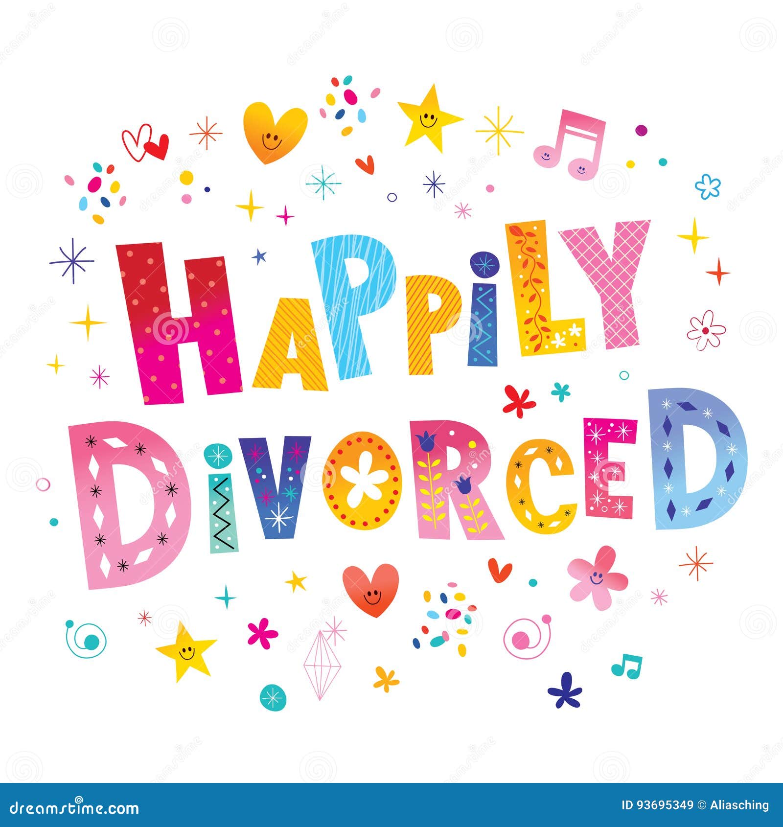 Happily divorced stock vector. Illustration of divorced - 93695349