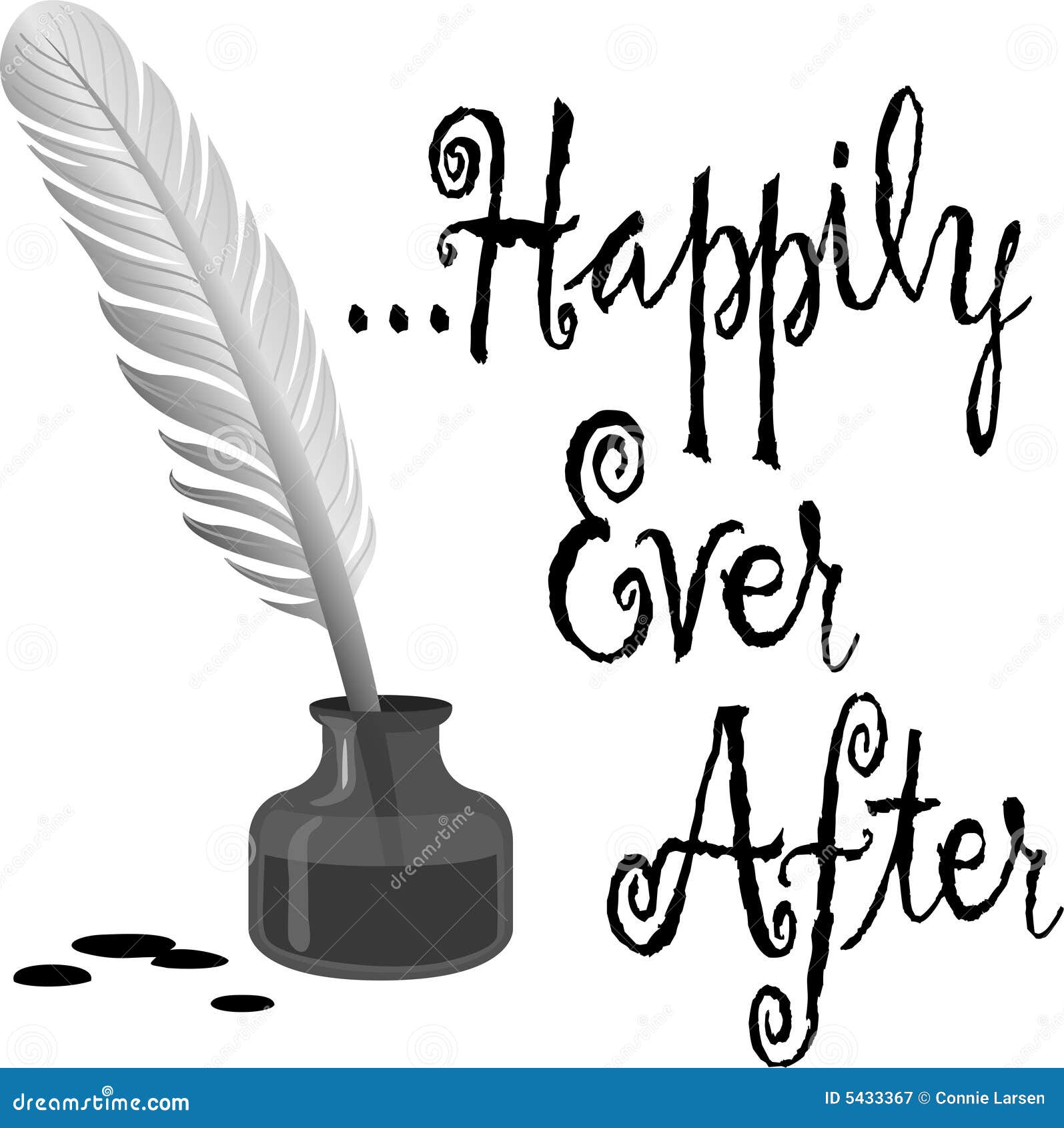 Happily Ever after Pen Ink stock vector. Illustration of fairytale ...