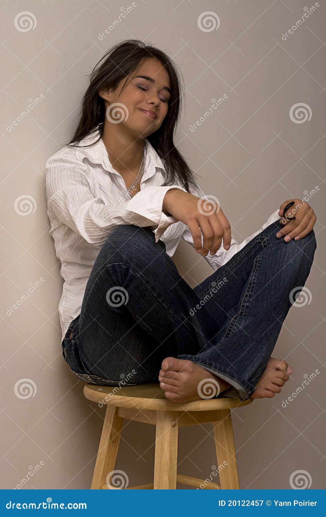 Happily sitting stock image. Image of candid, portrait - 20122457