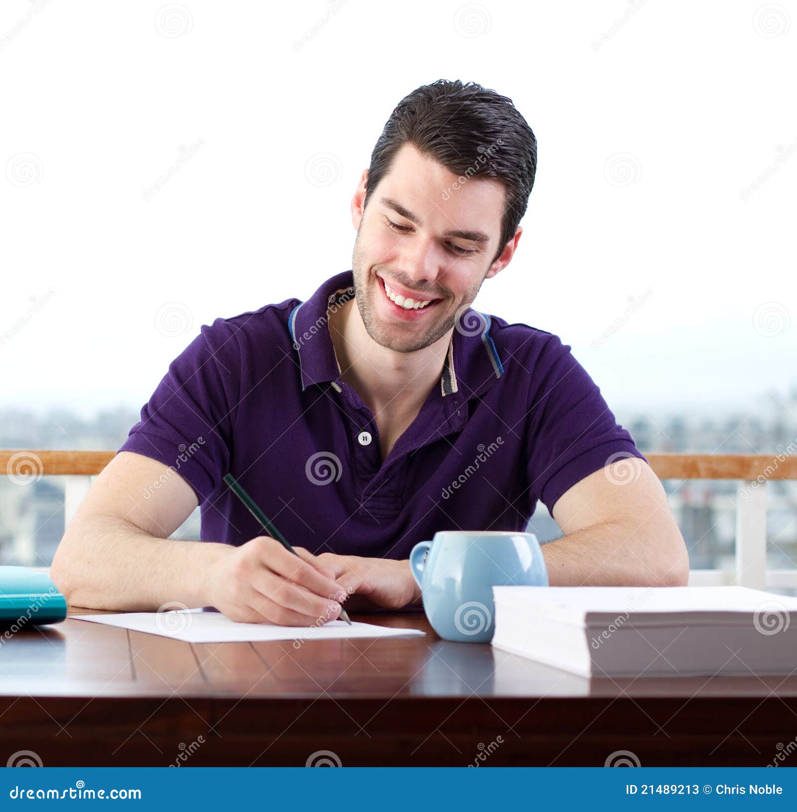 Happily writing a letter stock image. Image of letter - 21489213