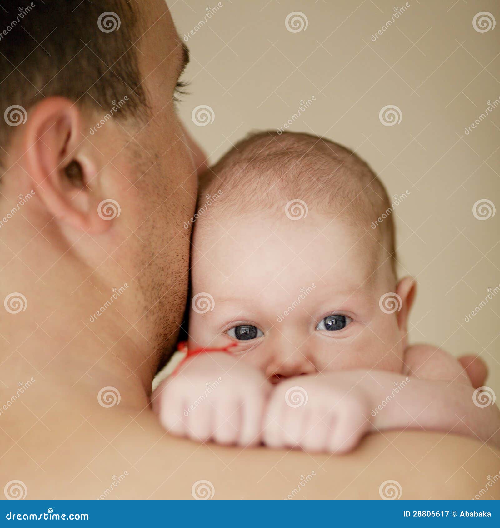Happiness Baby on the Fathers Hands Stock Image - Image of happy ...