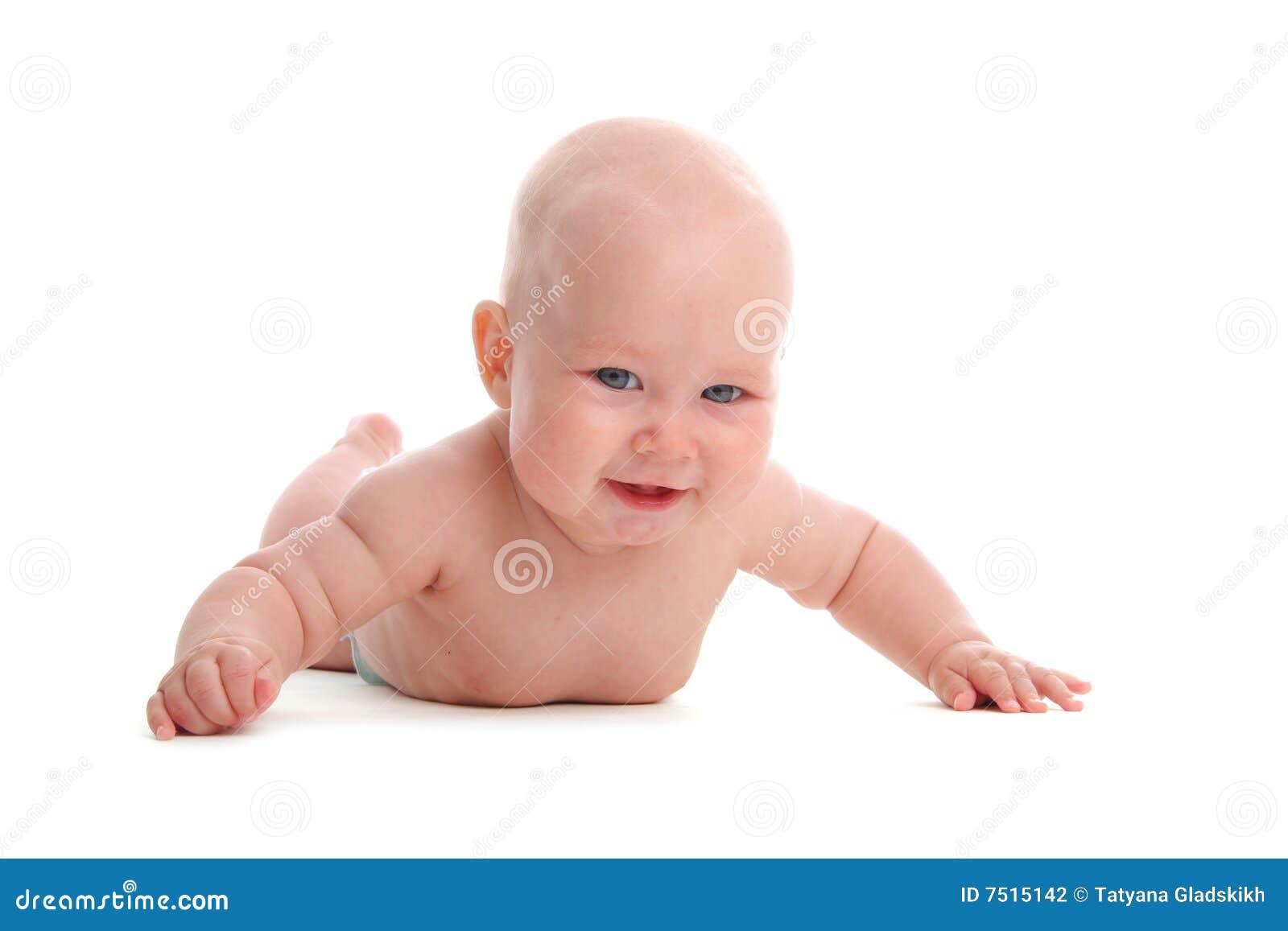 Happiness Baby Laying on a Floor Stock Photo - Image of portrait ...