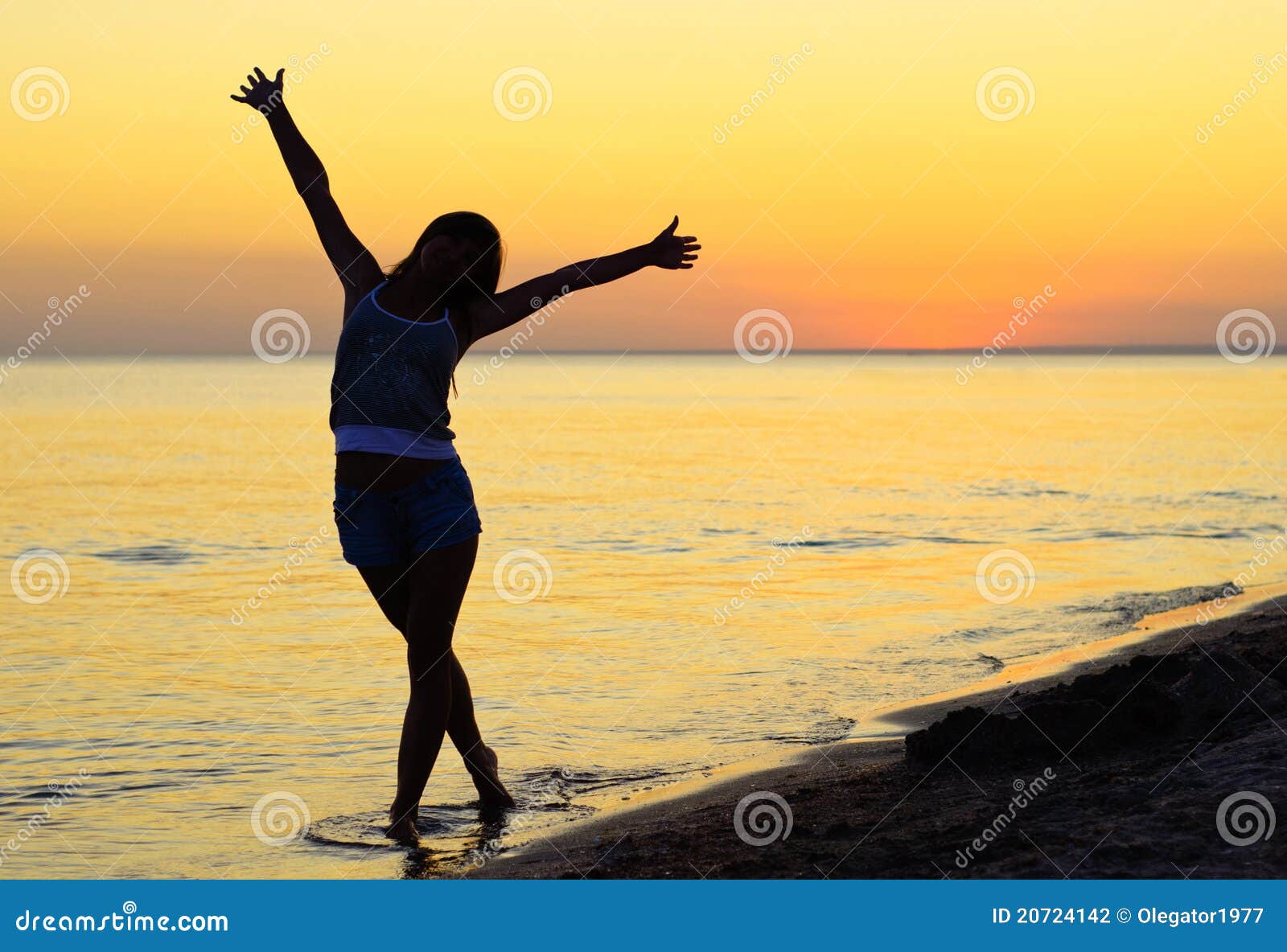 Happiness on the beach stock photo. Image of sunrise - 20724142