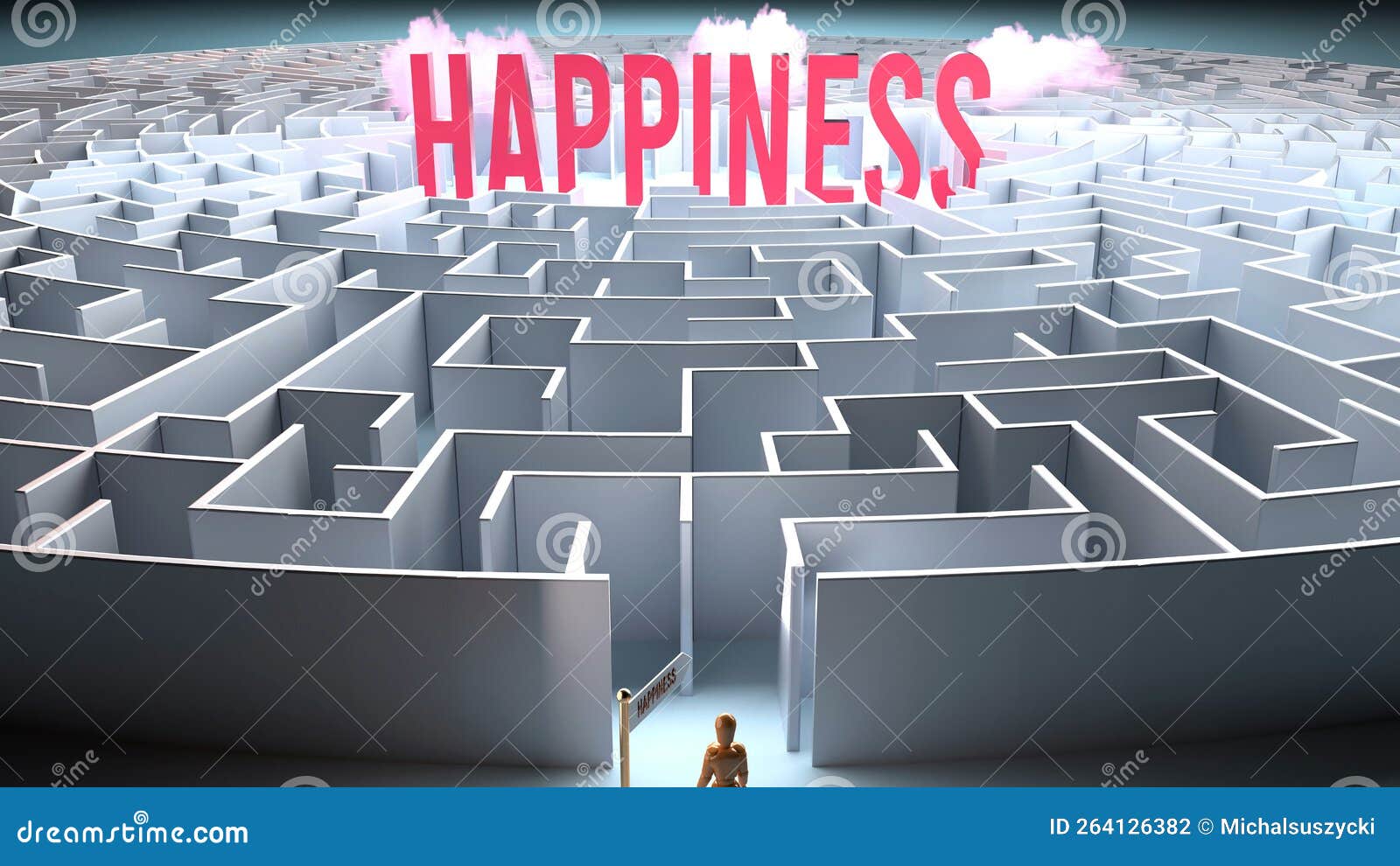 Happiness and a Complicated Path To it Stock Illustration ...