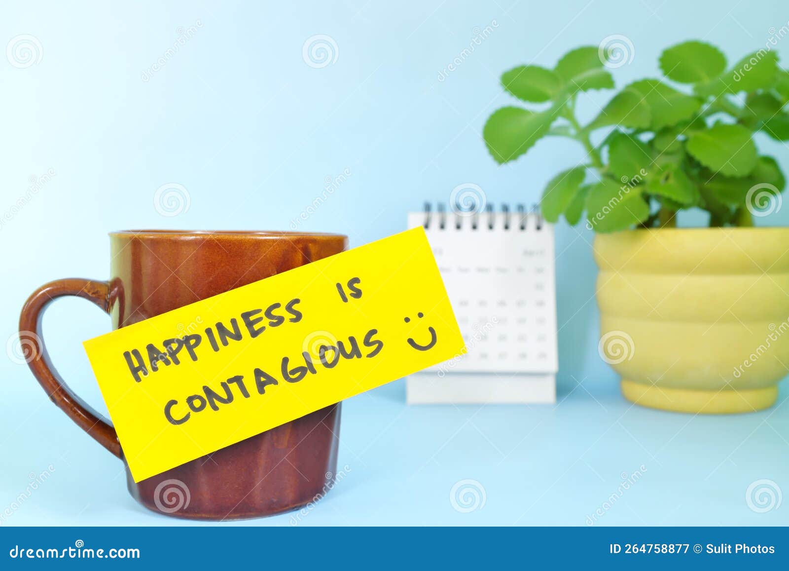 Happiness is Contagious and Be Happy always Concept. Selective Focus of ...