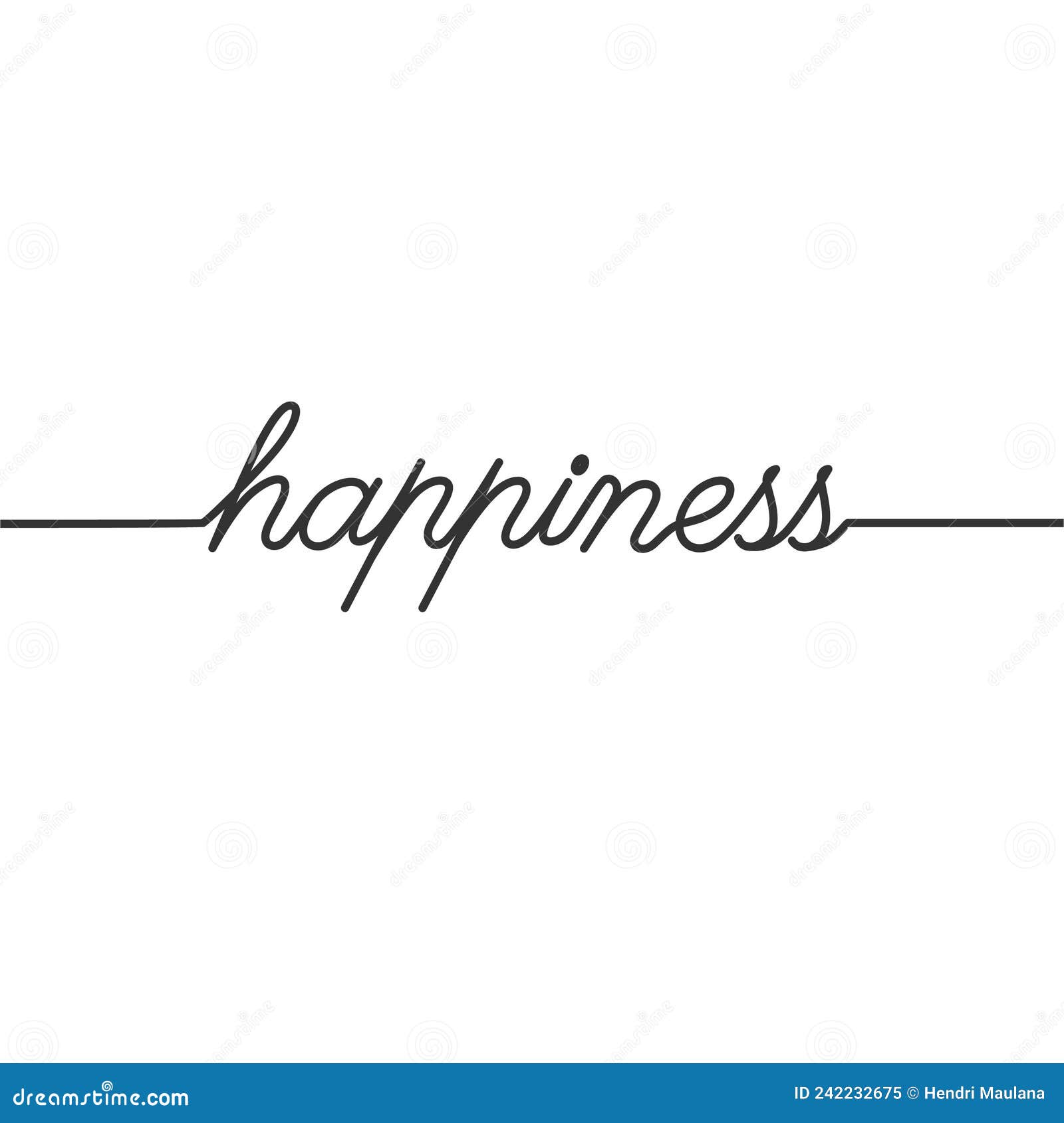 Happiness - Continuous Line Drawing Typography Lettering Minimalist ...