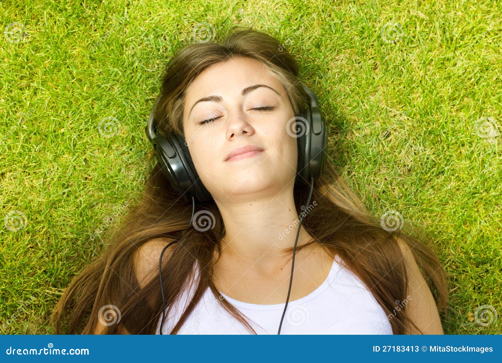 Happiness girl relaxing stock image. Image of field, natural - 27183413