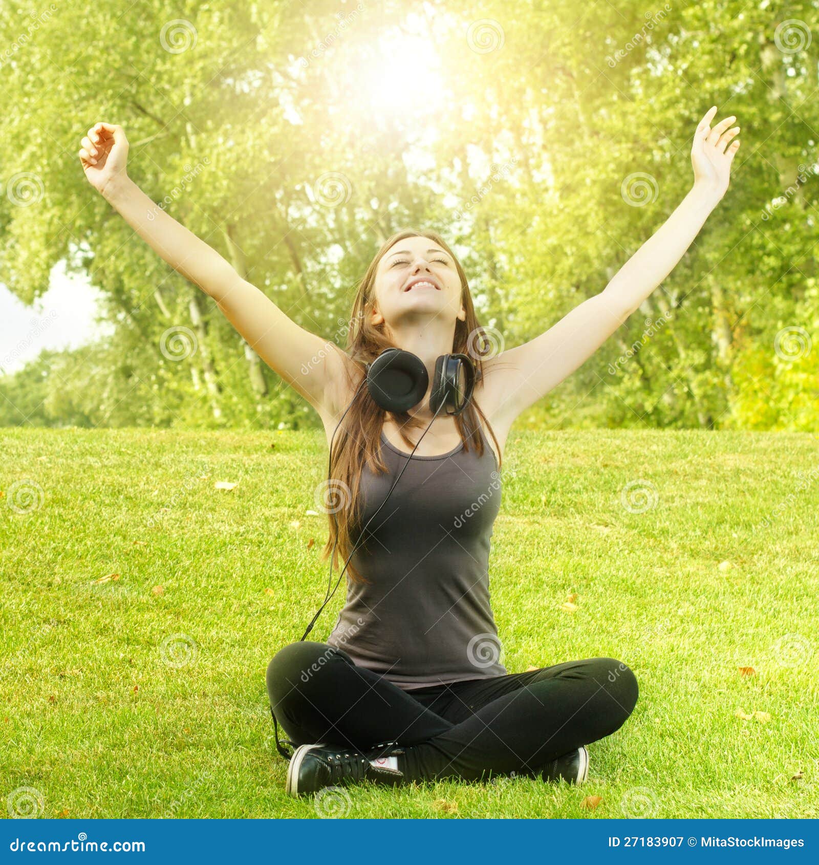 Happiness girl relaxing stock image. Image of beautiful - 27183907