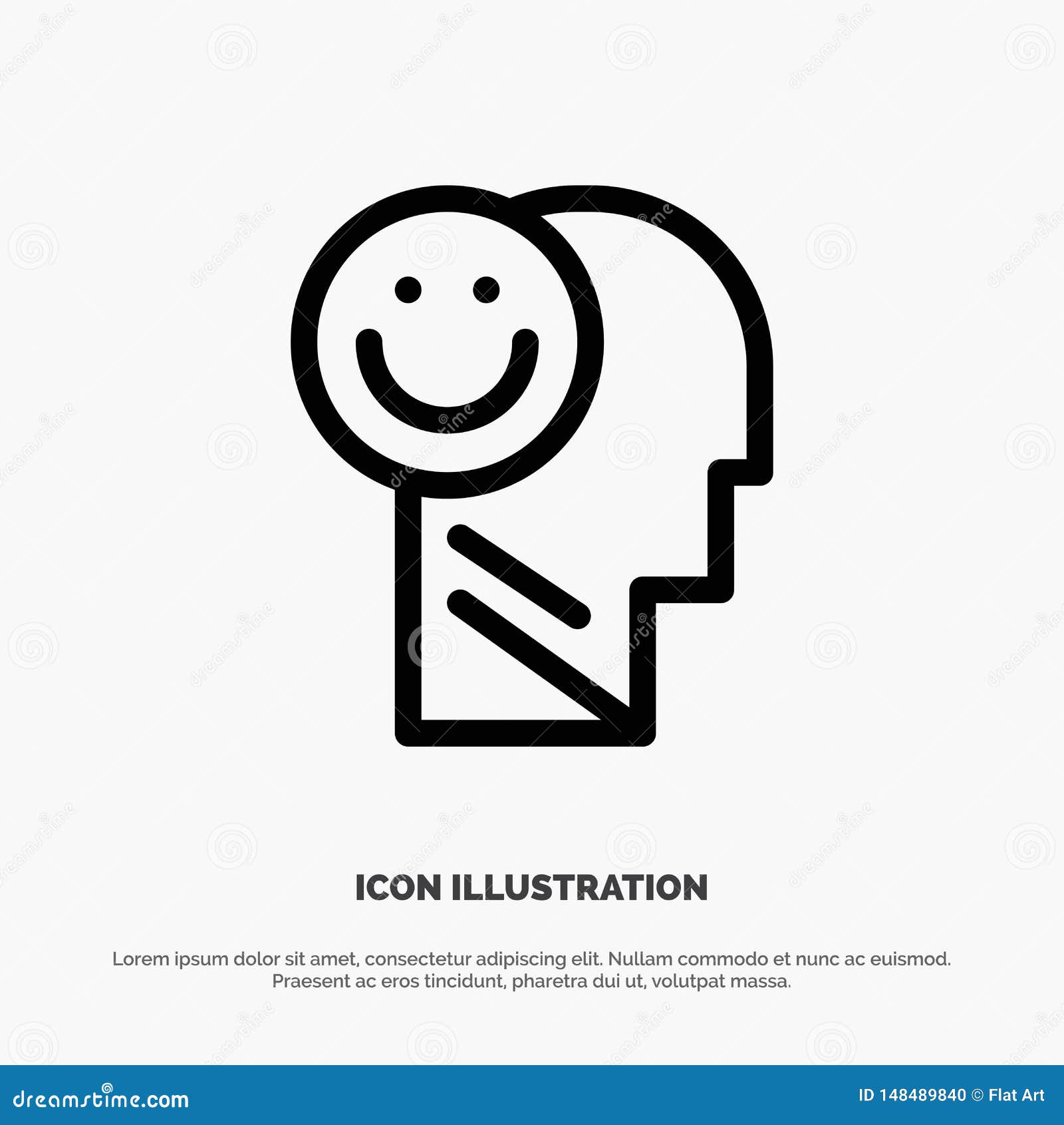 Happiness, Happy, Human, Life, Optimism Line Icon Vector Stock Vector ...