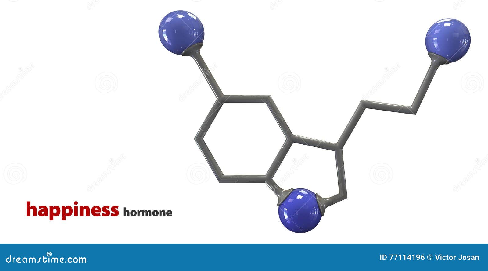 Serotonin Happiness Hormone Molecule. Vector Illustration ...