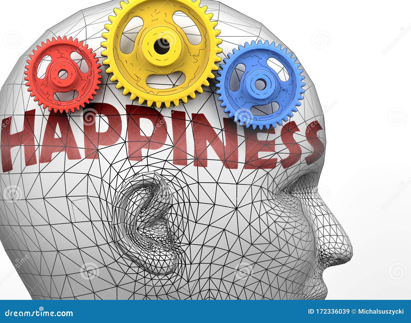 Happiness and Human Mind - Pictured As Word Happiness Inside a Head To ...