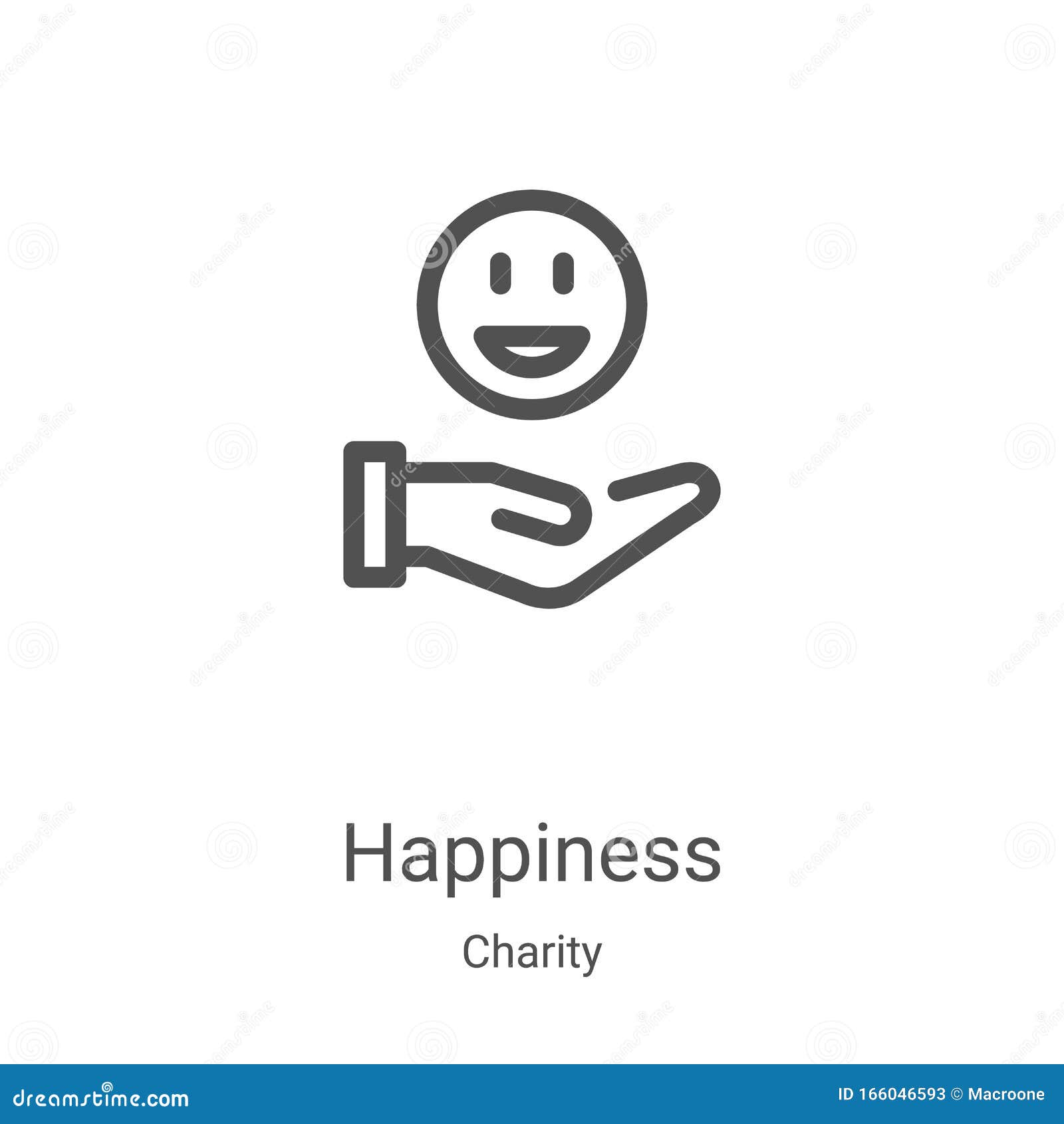 Happiness Icon Vector from Charity Collection. Thin Line Happiness ...