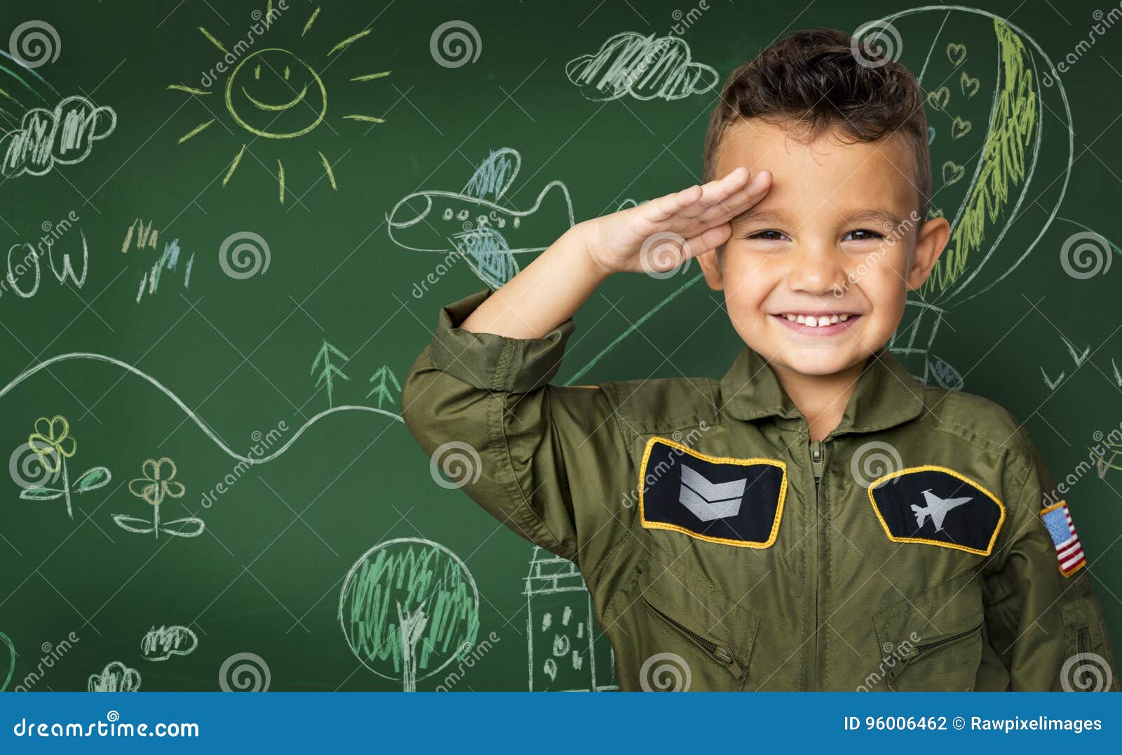 Happiness Little Boy with Pilot Dream Job Smiling Stock Illustration ...