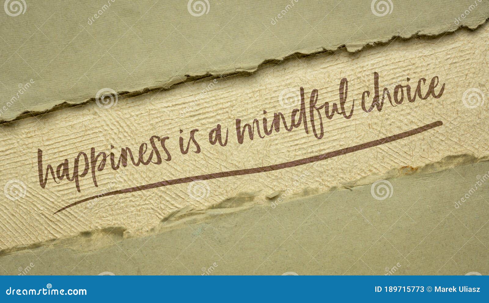 Happiness is a Mindful Choice Inspirational Note Stock Image - Image of ...