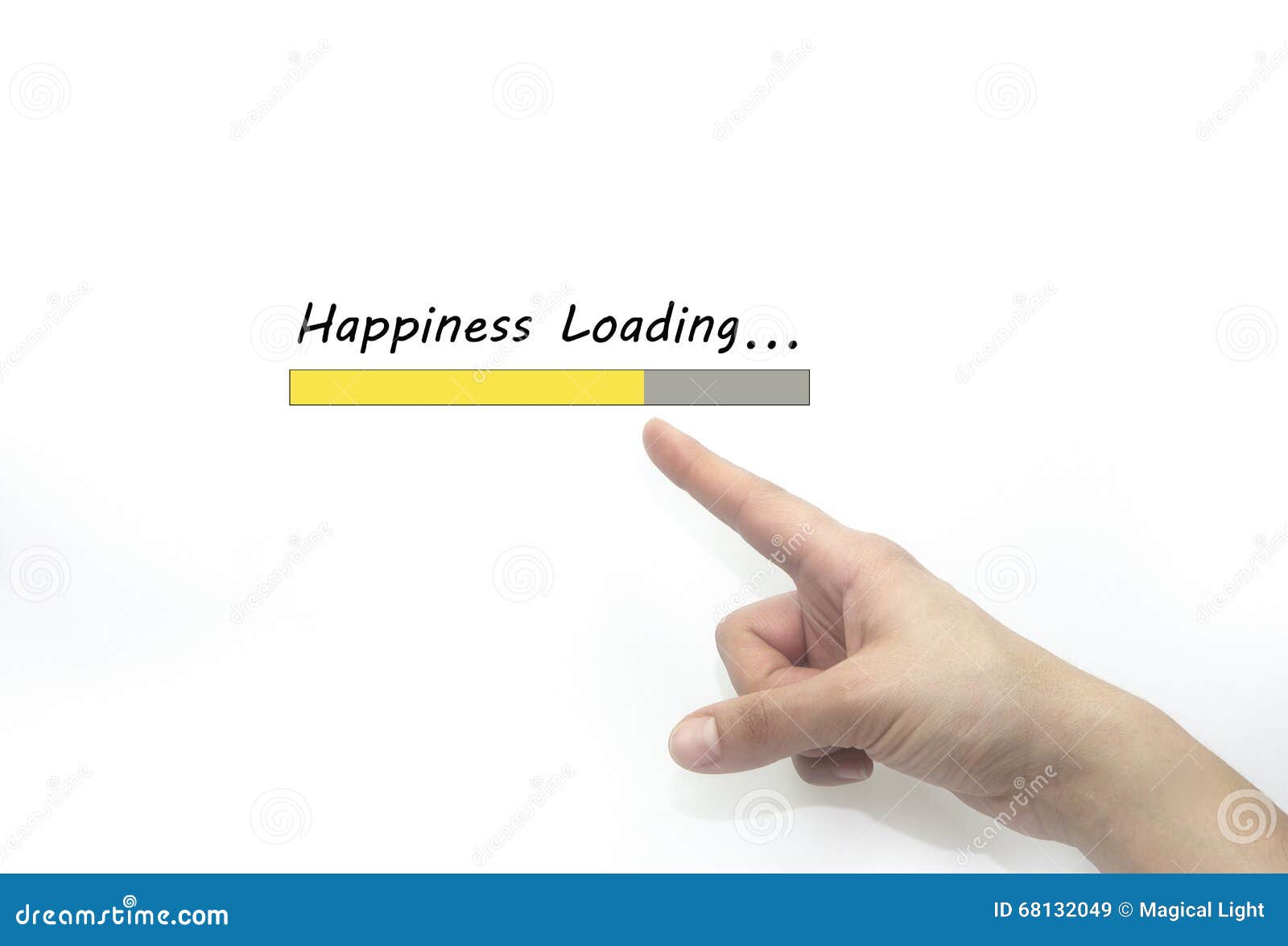 Happiness Progress Bar Design with Hand Stock Image - Image of motivate ...