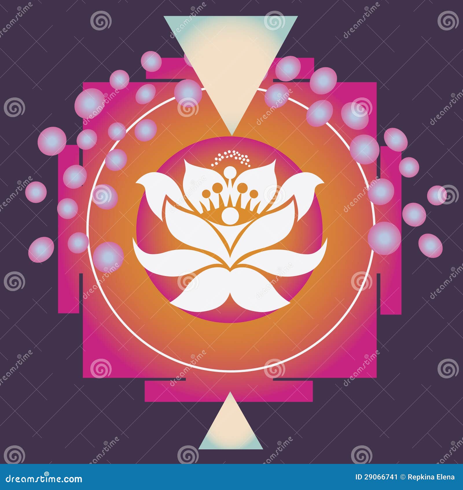 Happiness and Prosperity Spring Flower Yantra Stock Vector ...