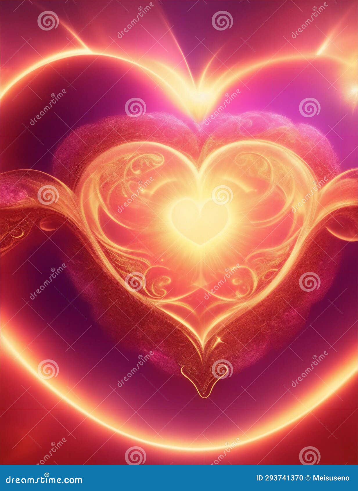 Happiness Shining Heart Illustration Stock Illustration - Illustration ...