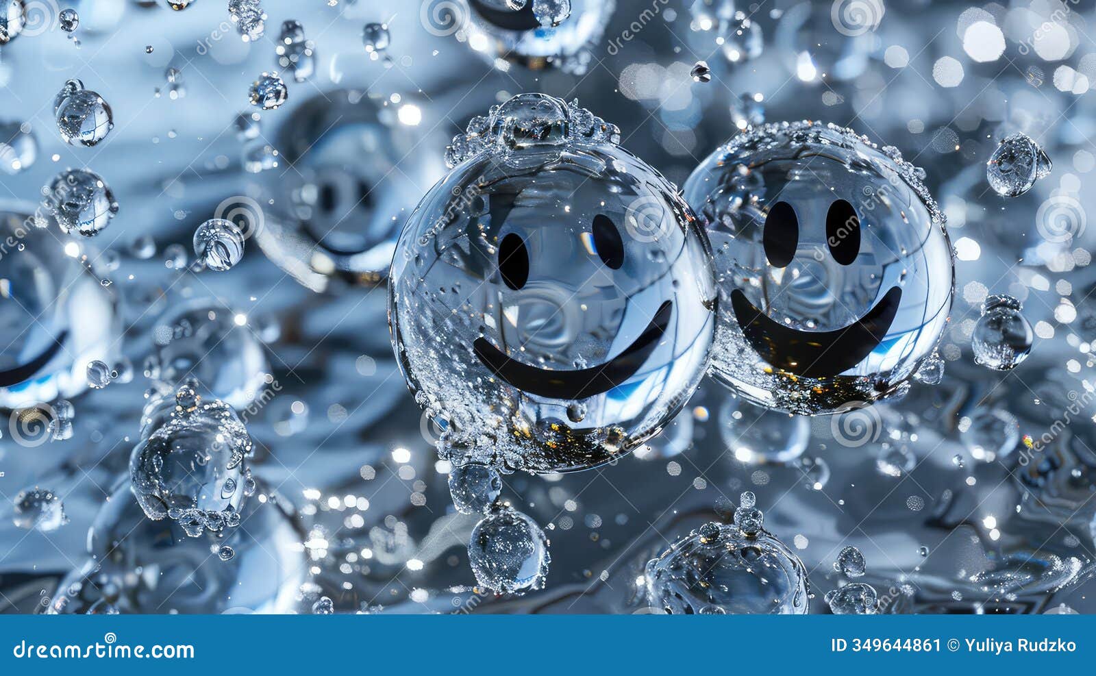 Happiness Smiley Faces in Raindrops Stock Image - Image of creative ...