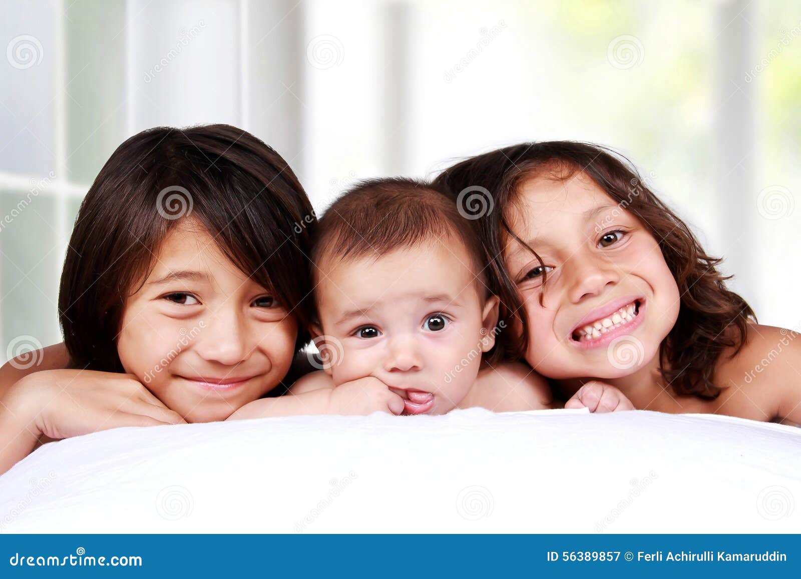 Happiness of Three Little Brothers Stock Image - Image of care ...